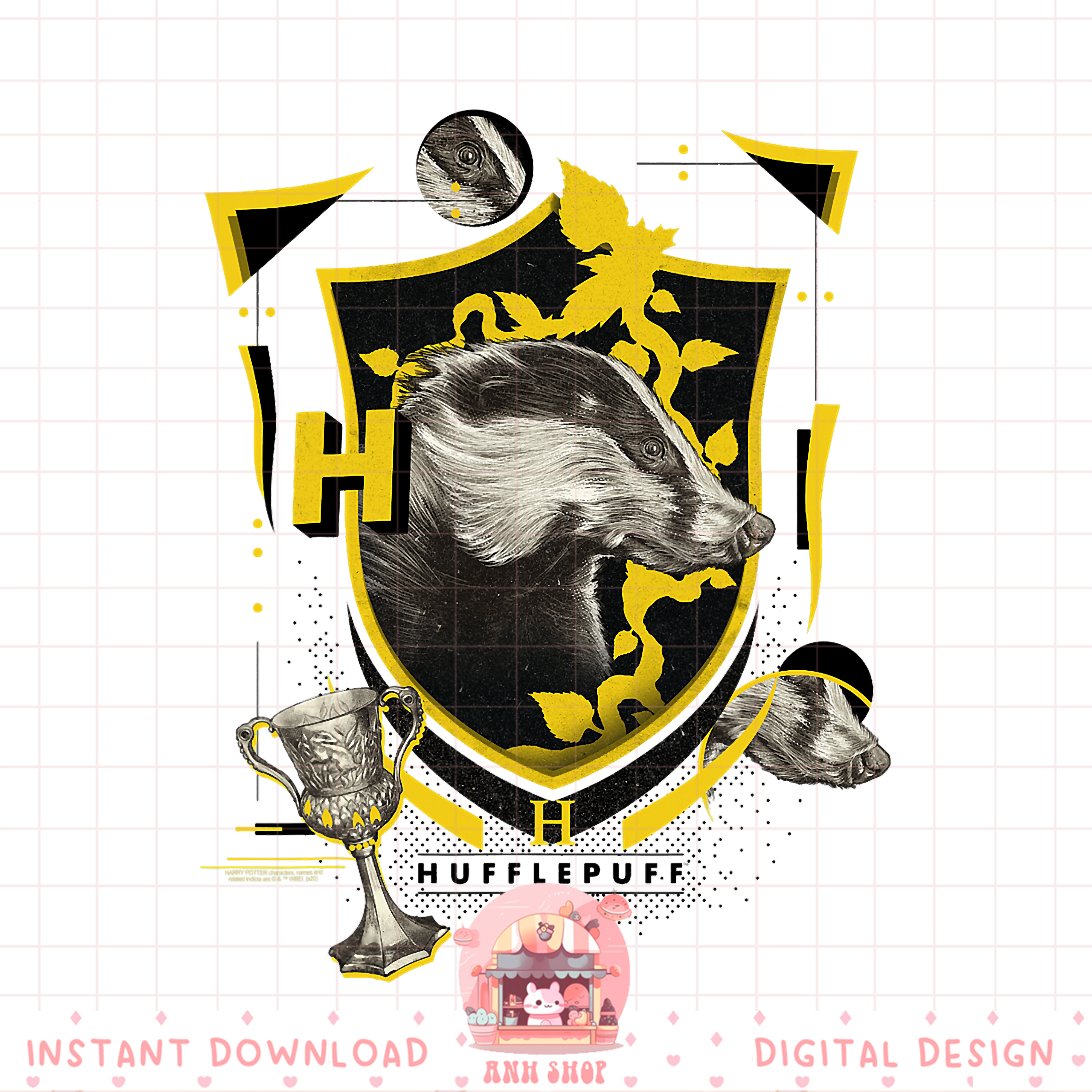 Harry Potter Hufflepuff Magicial Mischief Level Up Crest PNG | Inspire ...