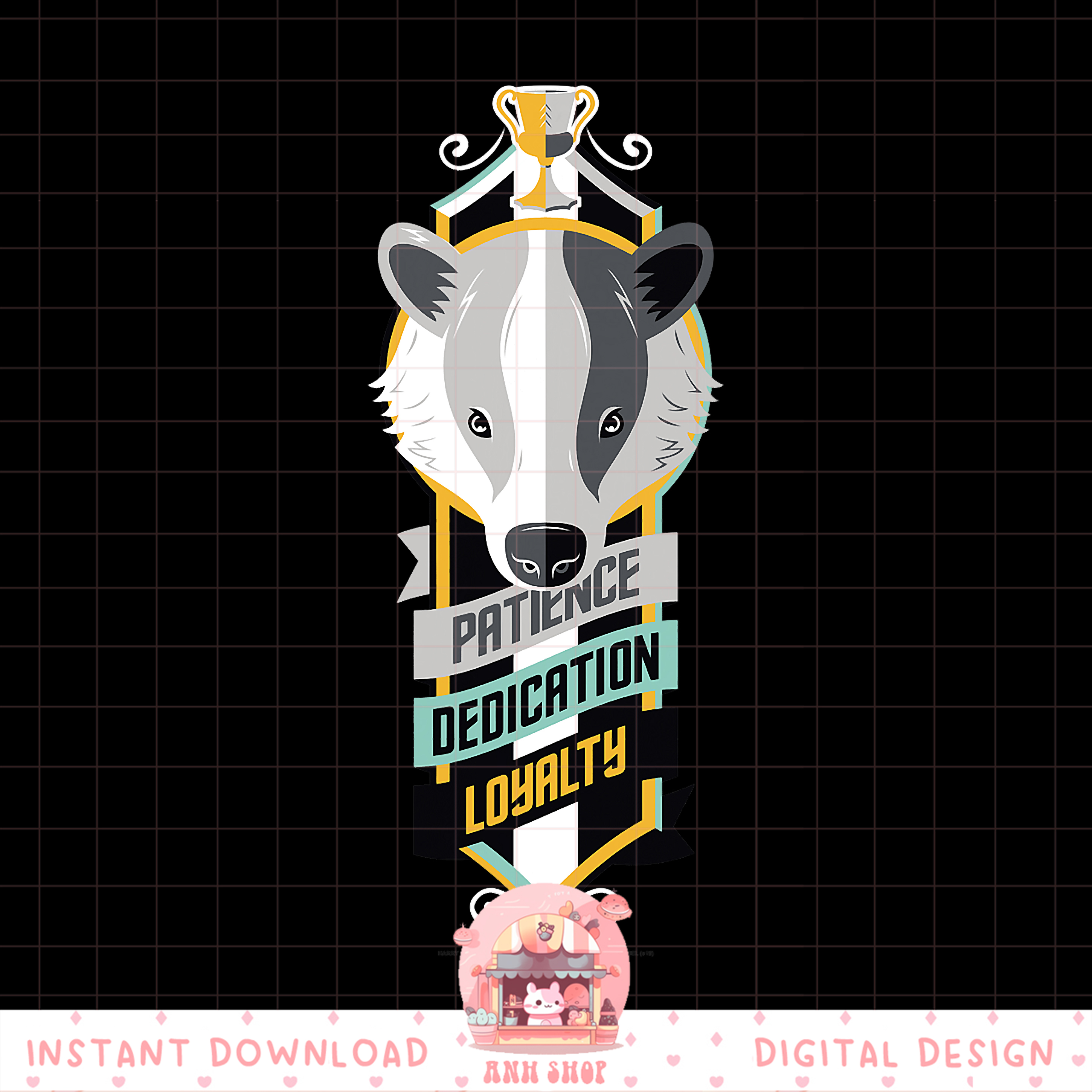 Harry Potter Hufflepuff Patience Dedication Loyalty Panel PN | Inspire Uplift