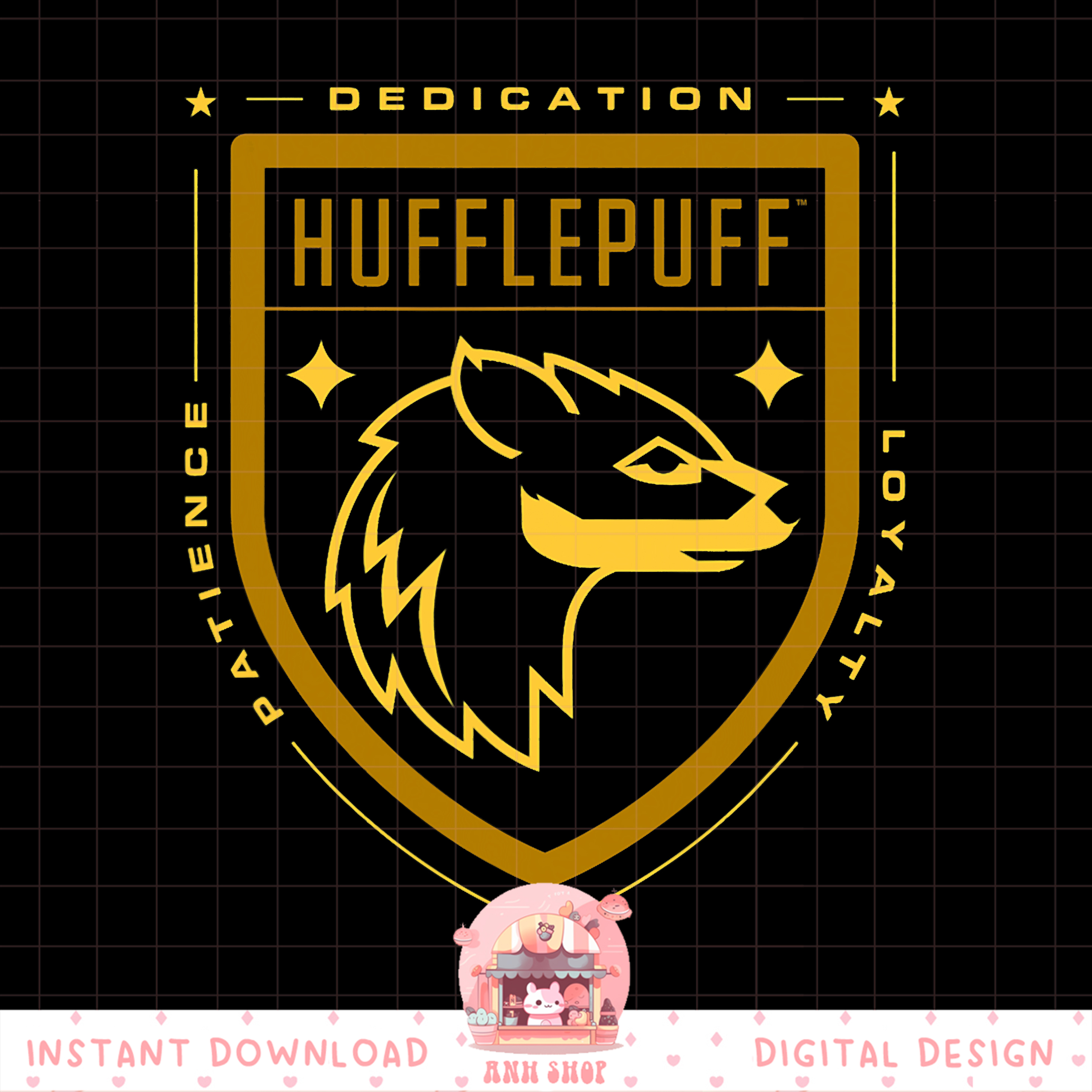 Harry Potter Hufflepuff Patience Loyalty Dedication Badge PN | Inspire ...