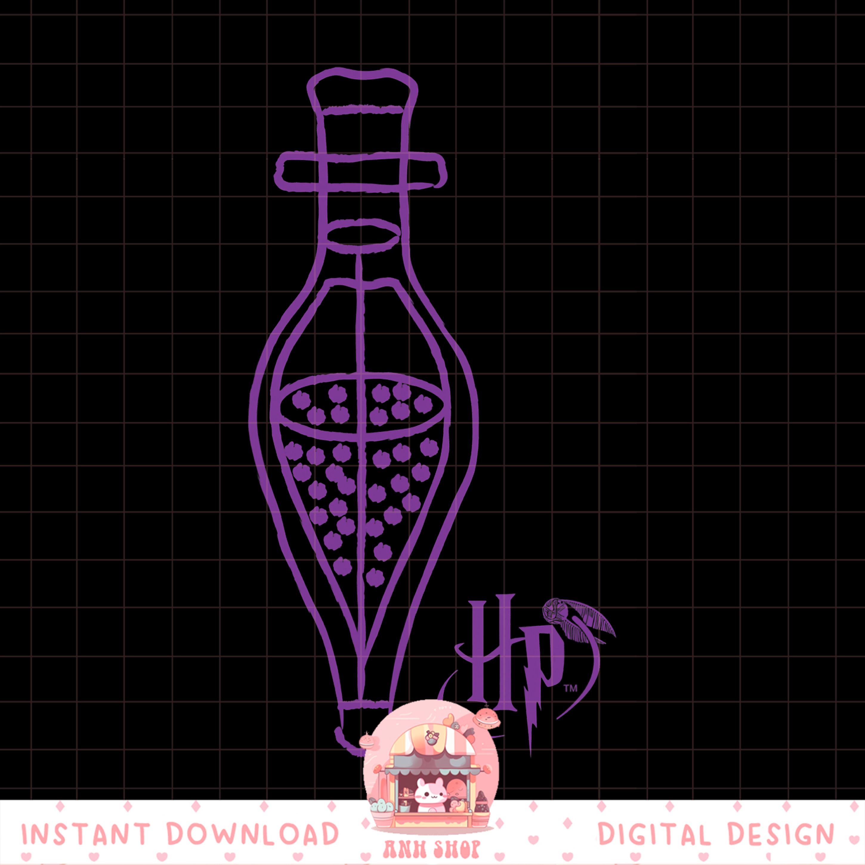 Harry Potter Liquid Luck Line Art Left Chest PNG Download co | Inspire ...