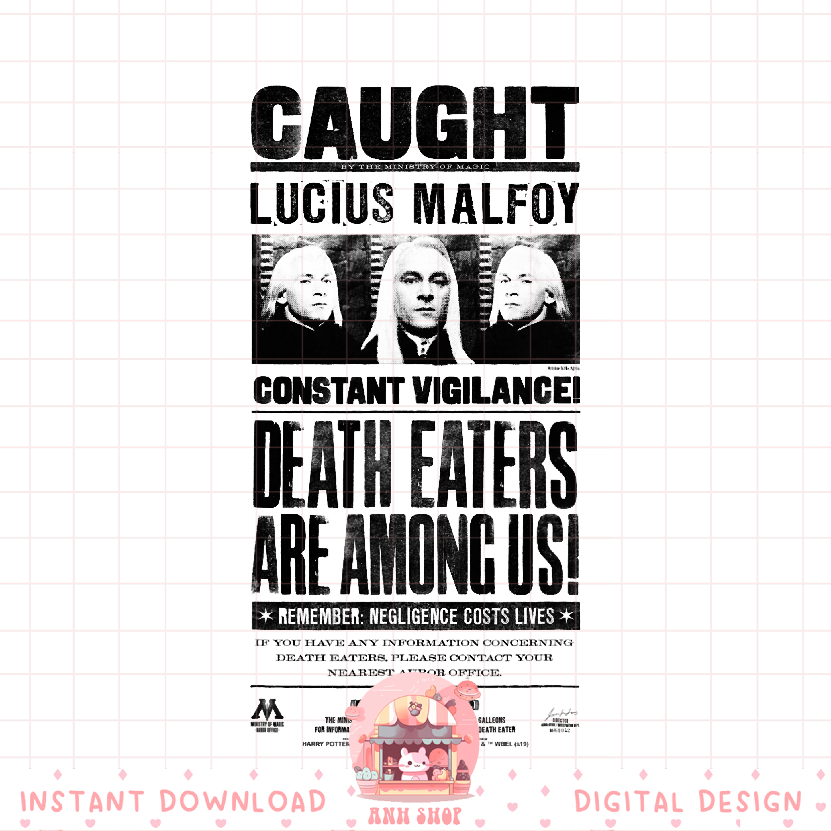 Harry Potter Lucius Malfoy Caught Poster PNG Download copy | Inspire Uplift