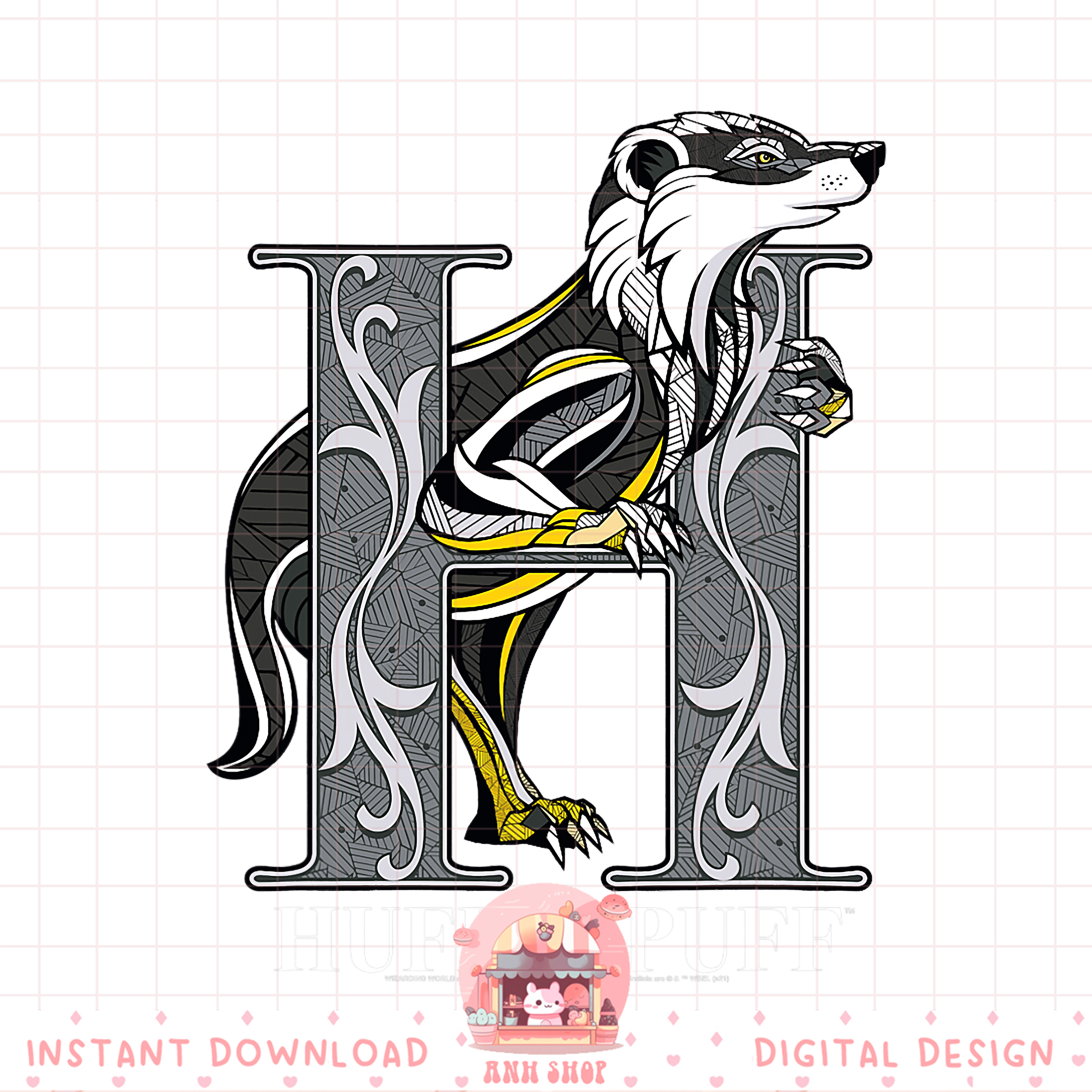 Harry Potter Mosaic Hufflepuff with Badger PNG Download copy | Inspire ...