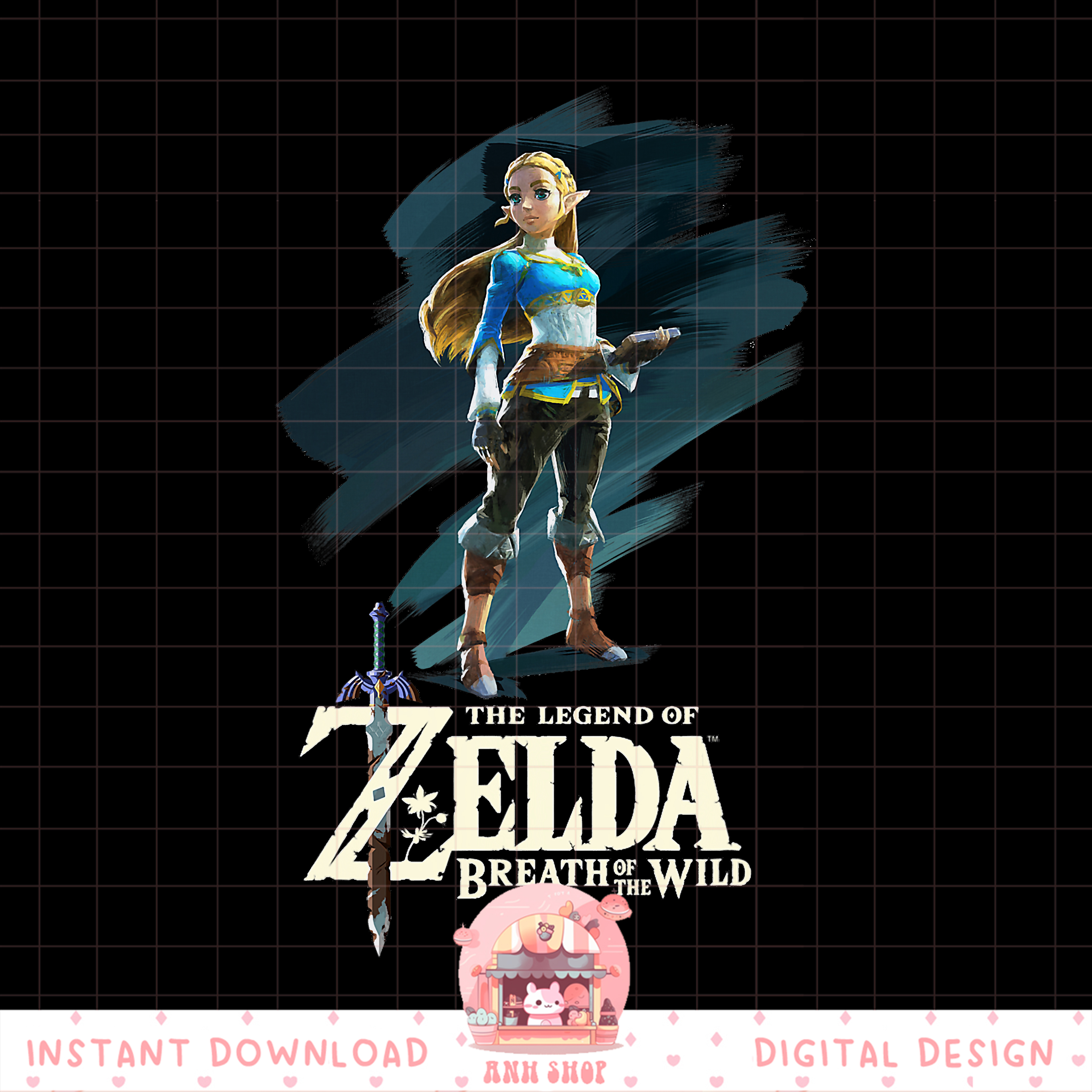 Legend of Zelda Breath of the Wild Princess Graphic png, dig | Inspire Uplift