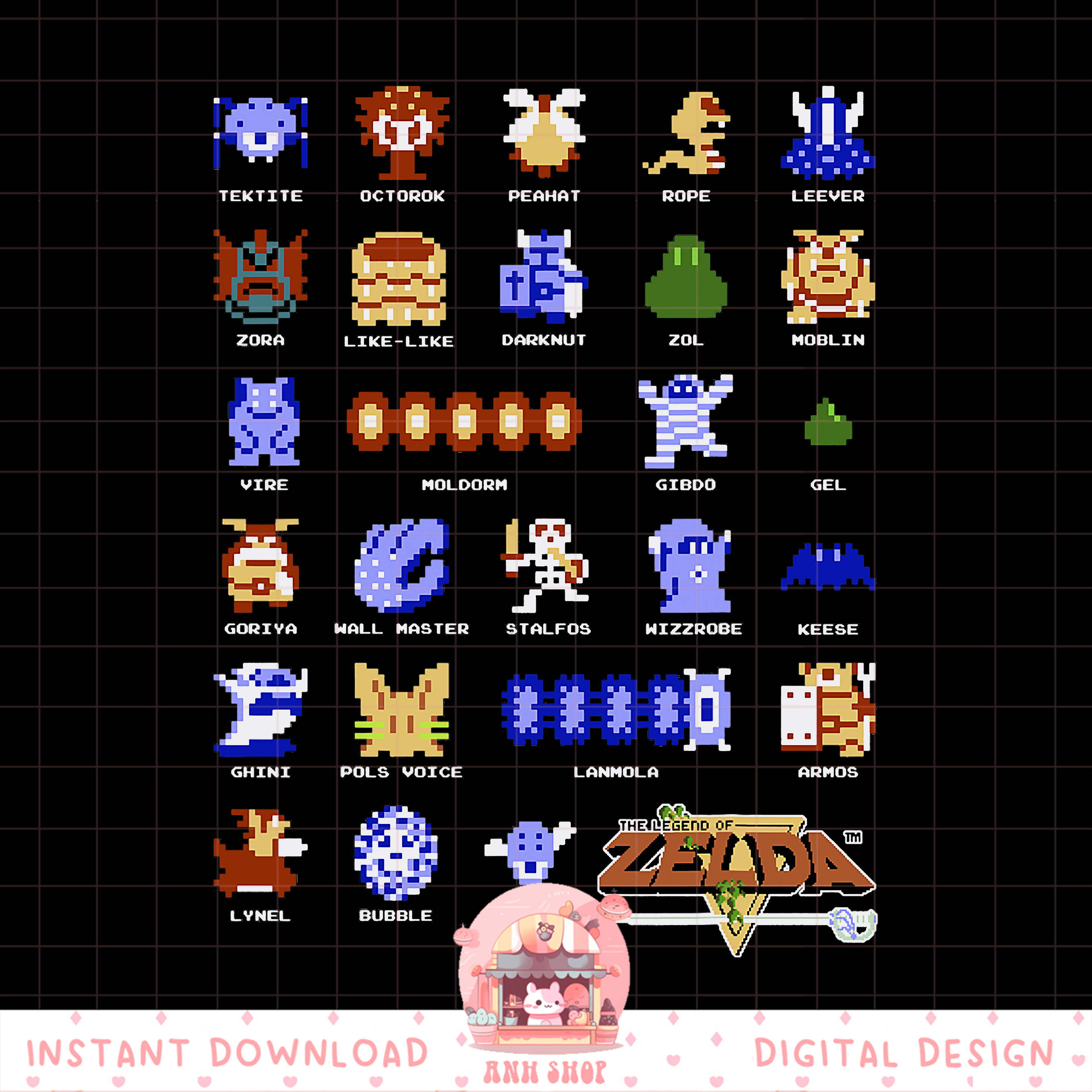 Legend Of Zelda Character Pixel Art Portrait Grid png, digit | Inspire ...