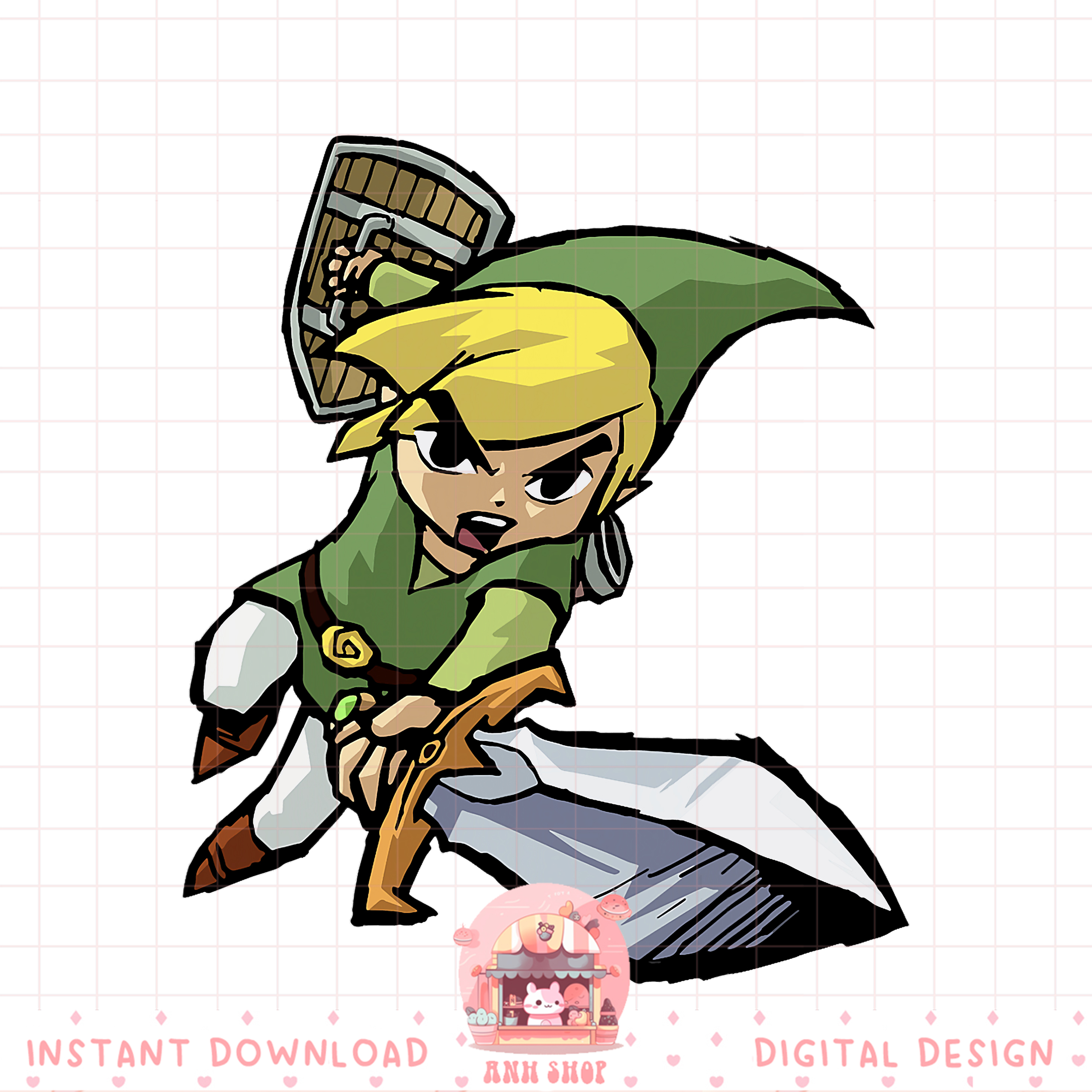 Legend Of Zelda Link Action Pose Sketch Logo png, digital do | Inspire ...