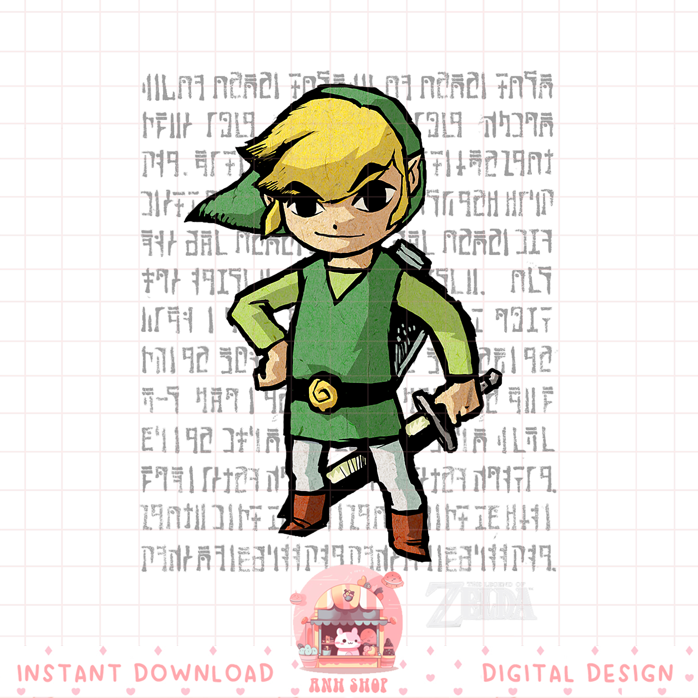 Legend of Zelda Little Link png, digital download, instant | Inspire Uplift