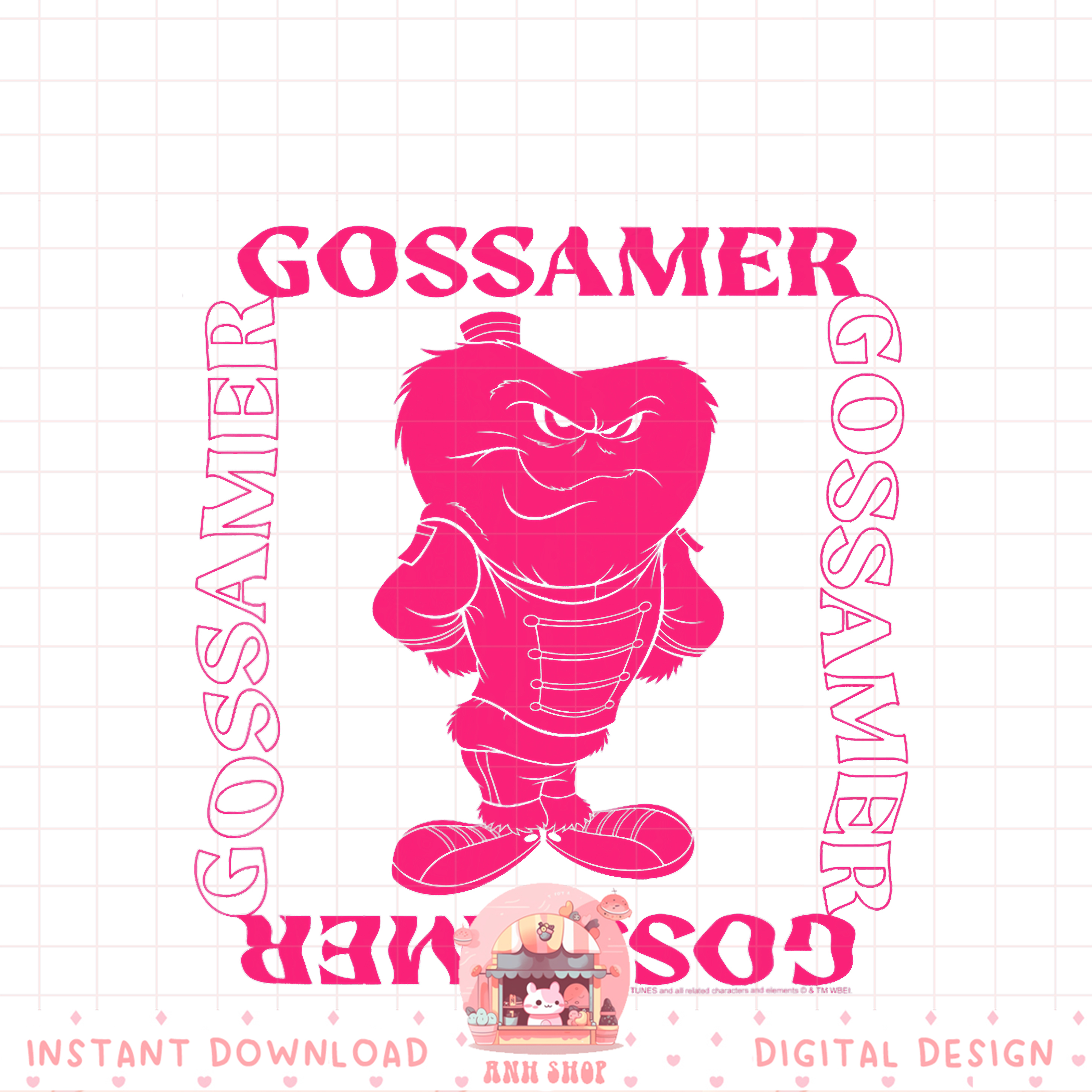 Looney Tunes Gossamer Boxed Portrait png, digital download, | Inspire ...