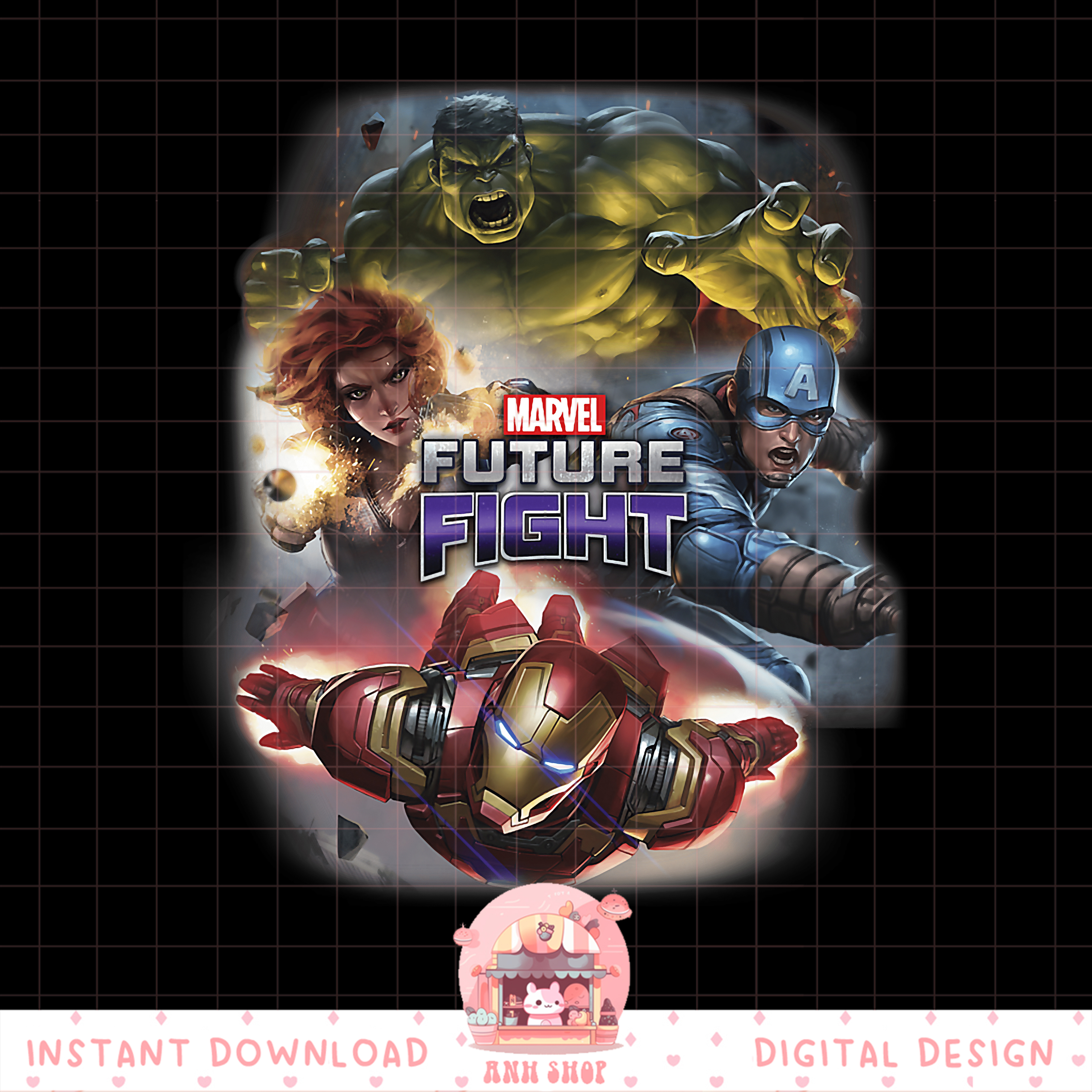 Marvel Future Fight Avengers Ready Team Graphic png, digital | Inspire ...