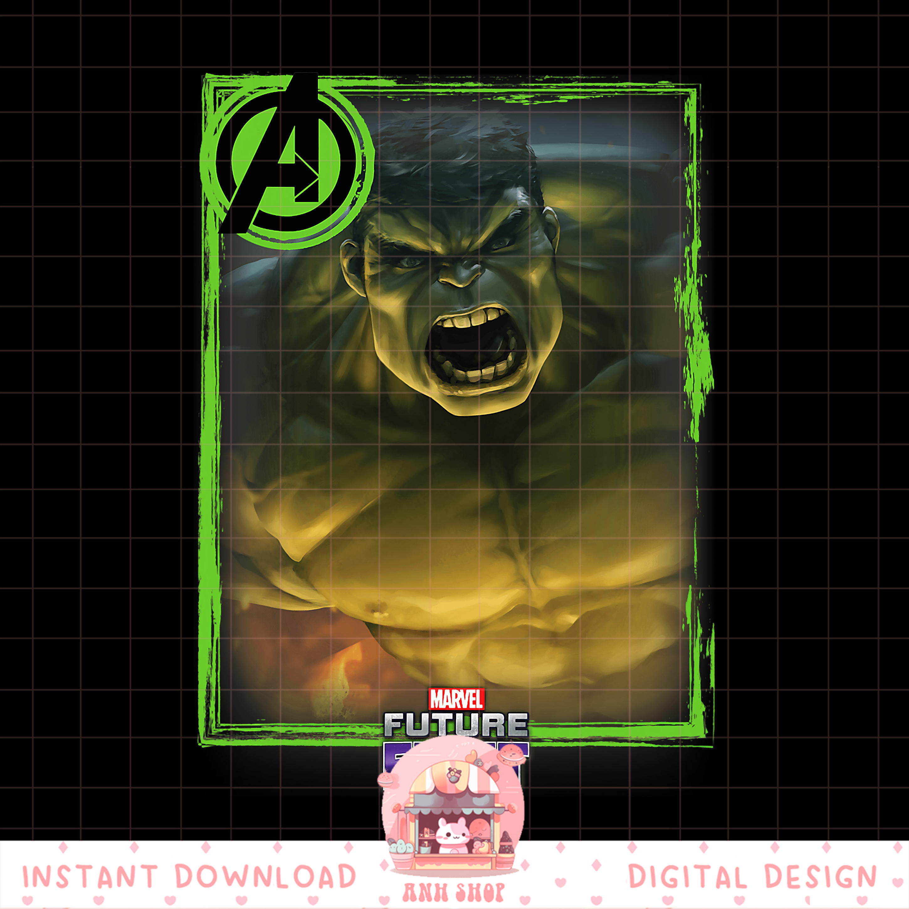 Marvel Future Fight Hulk Portrait Graphic png, digital downl | Inspire ...