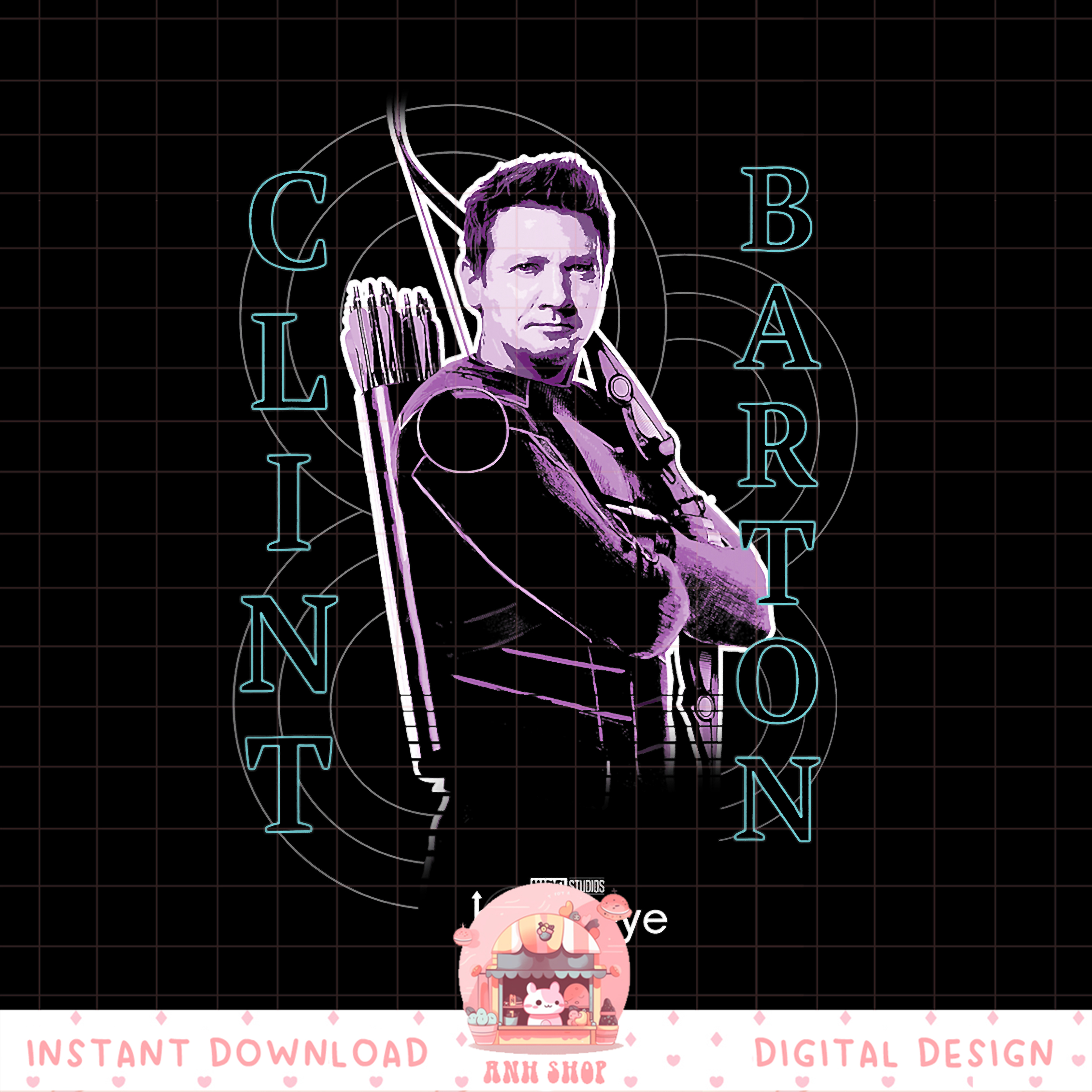 Marvel Hawkeye Disney Plus Clint Barton Color Pop Poster png | Inspire ...