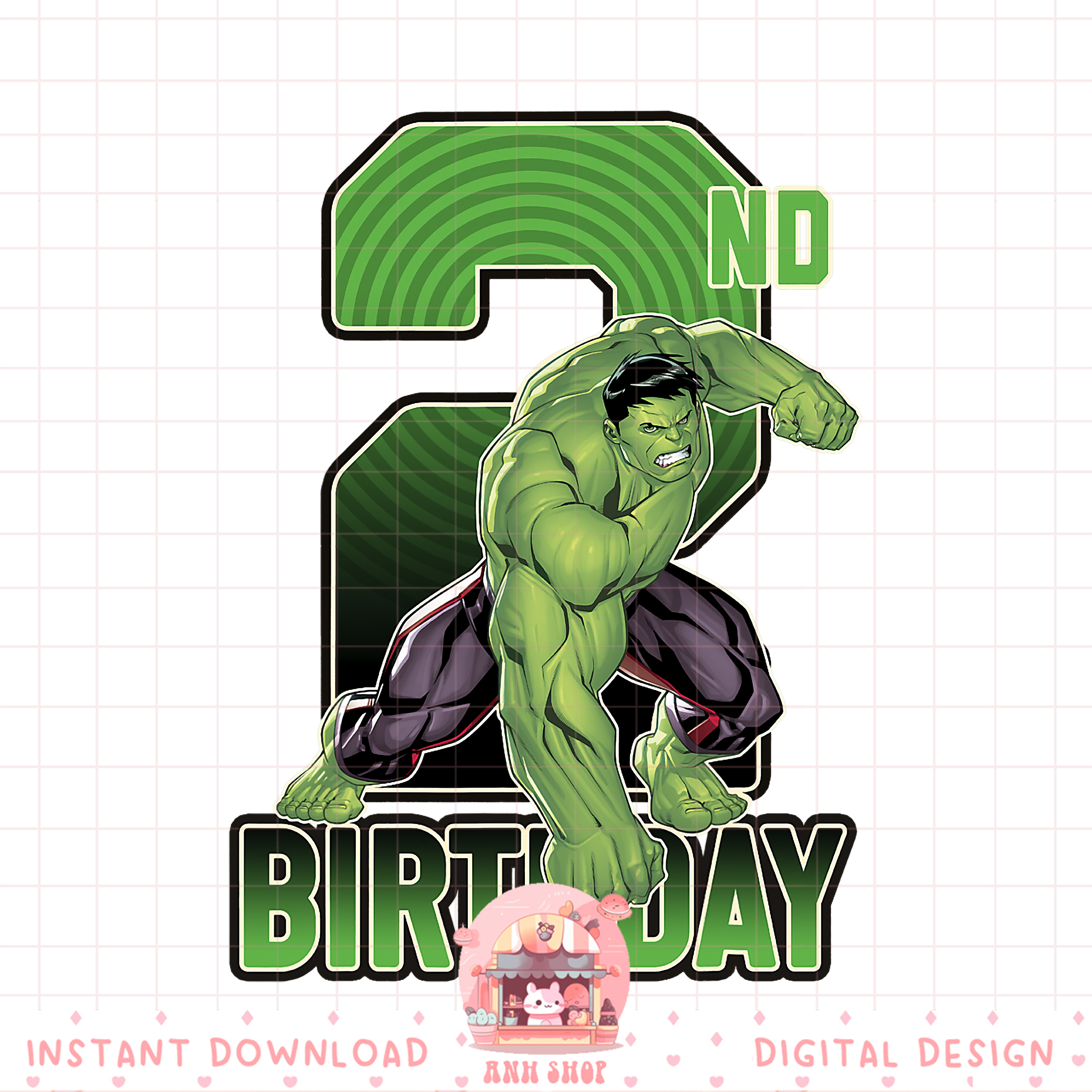 Marvel Hulk Smash 2nd Birthday Graphic png, digital download | Inspire ...