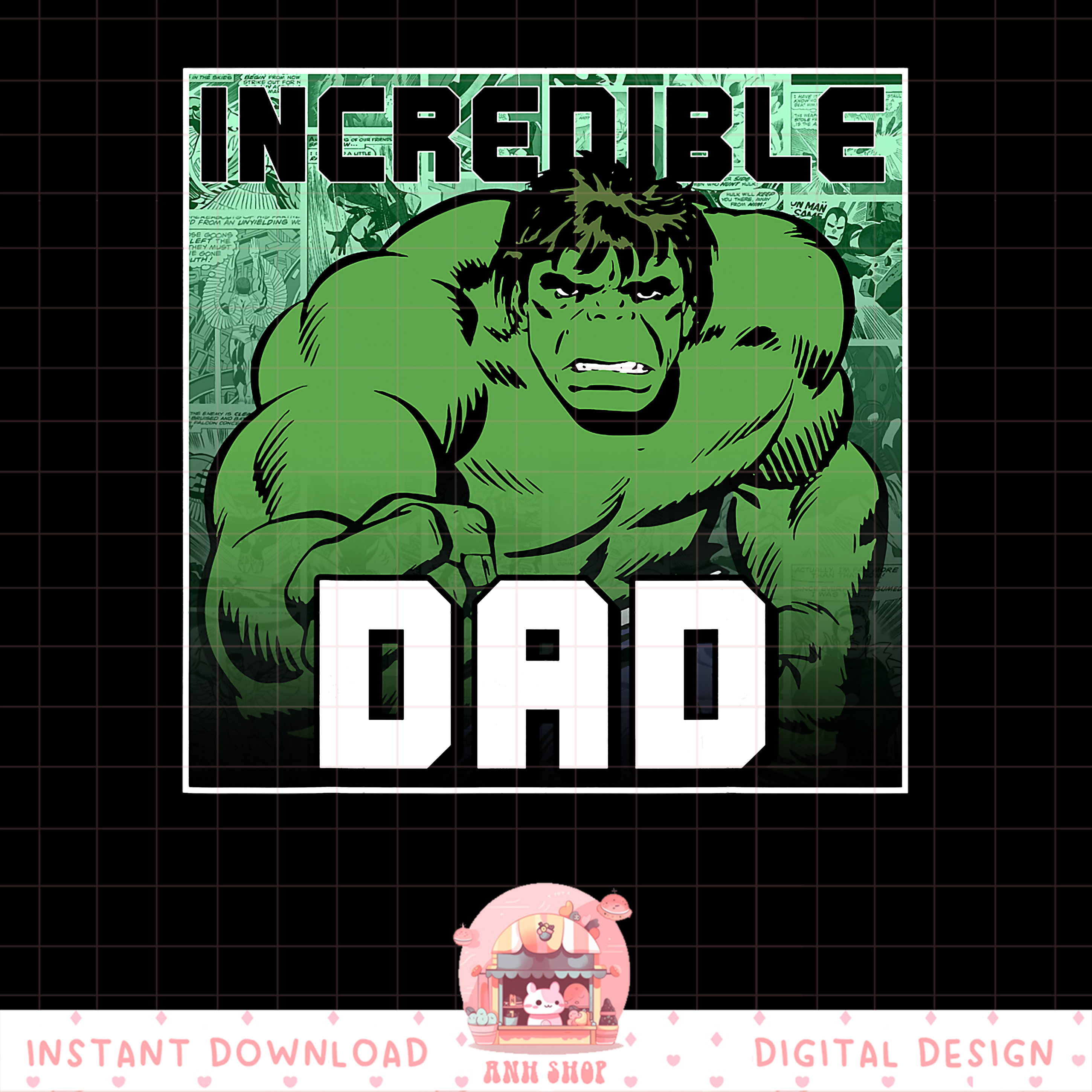 Marvel Hulk Father_s Day Incredible Dad Graphic C1 png, digi | Inspire ...