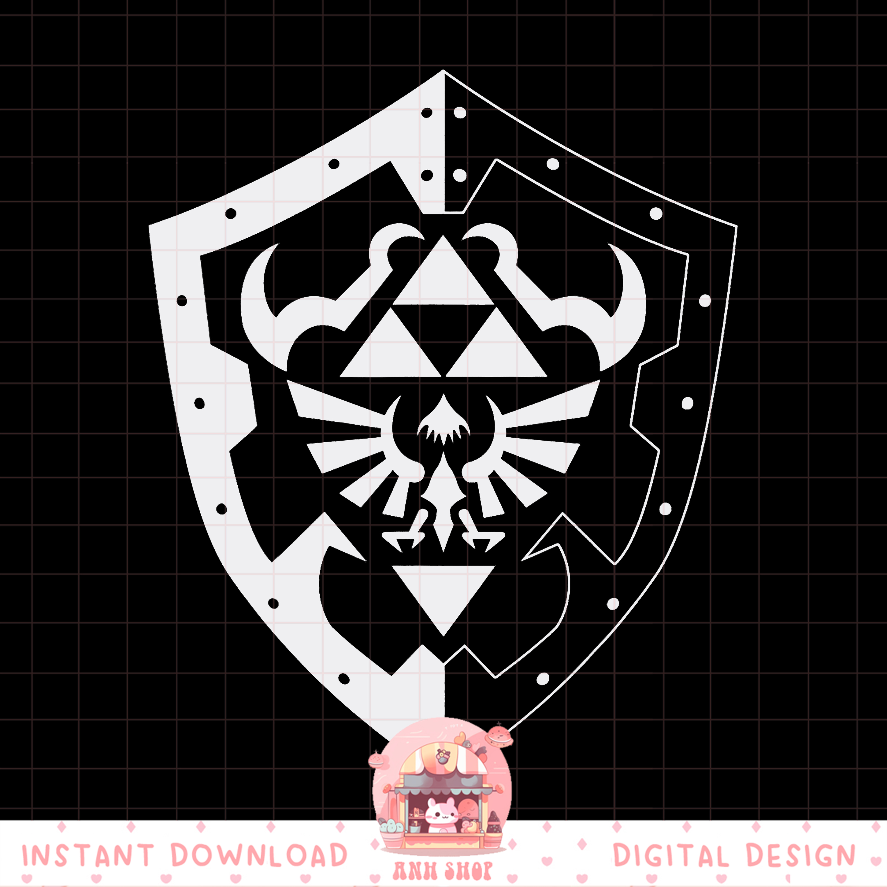 Nintendo Zelda Link_s Hylian Shield Line Art Graphic png, di | Inspire ...