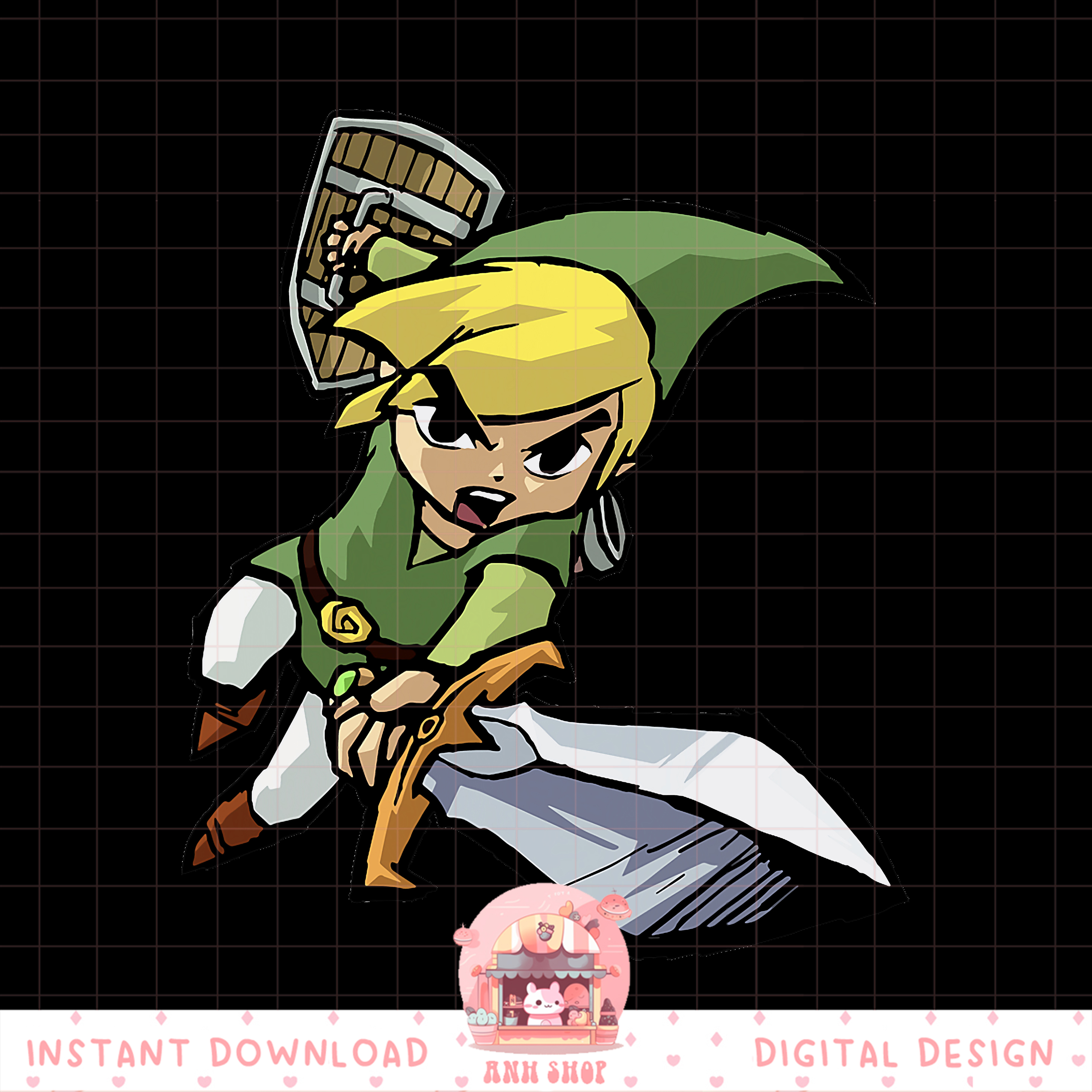 Nintendo Zelda Young Link Cartoon Sword Leap png, digital do | Inspire ...