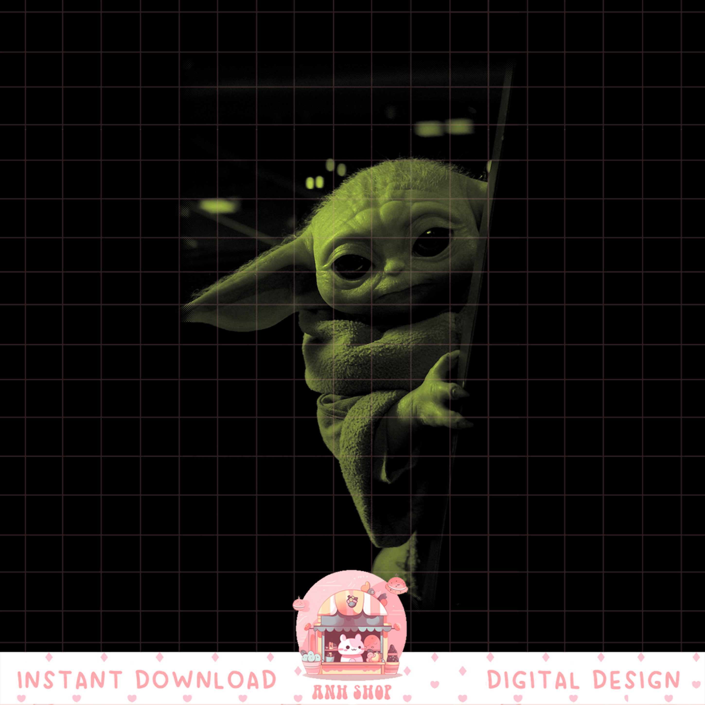 Star Wars The Mandalorian Grogu Watching png, digital downlo | Inspire ...