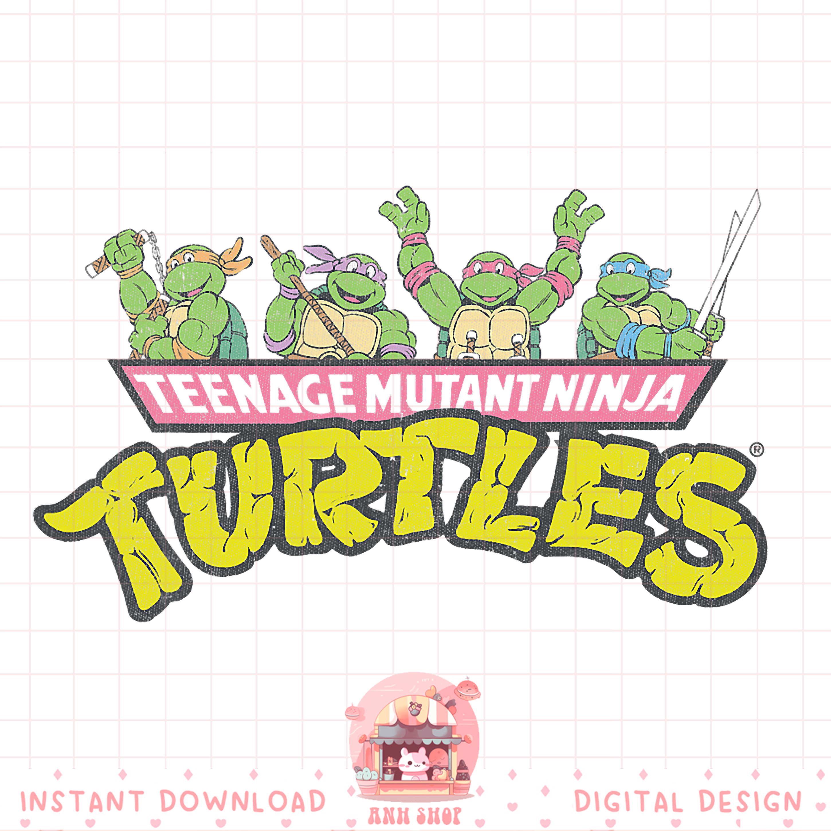 Teenage Mutant Ninja Turtles Classic Group Logo Tee-Shirt.pn | Inspire ...