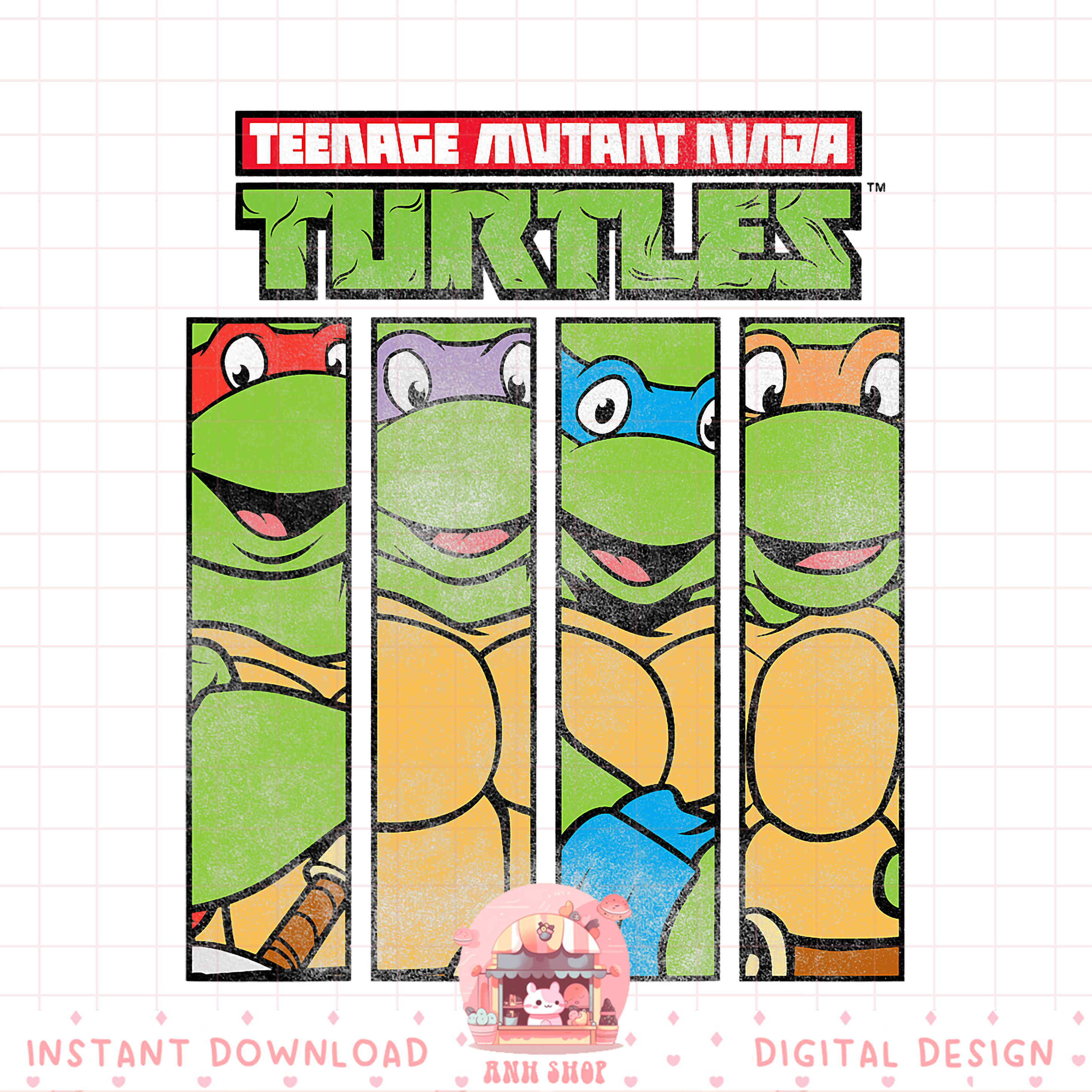 Teenage Mutant Ninja Turtles Face Panels Graphic png, digita - Inspire ...