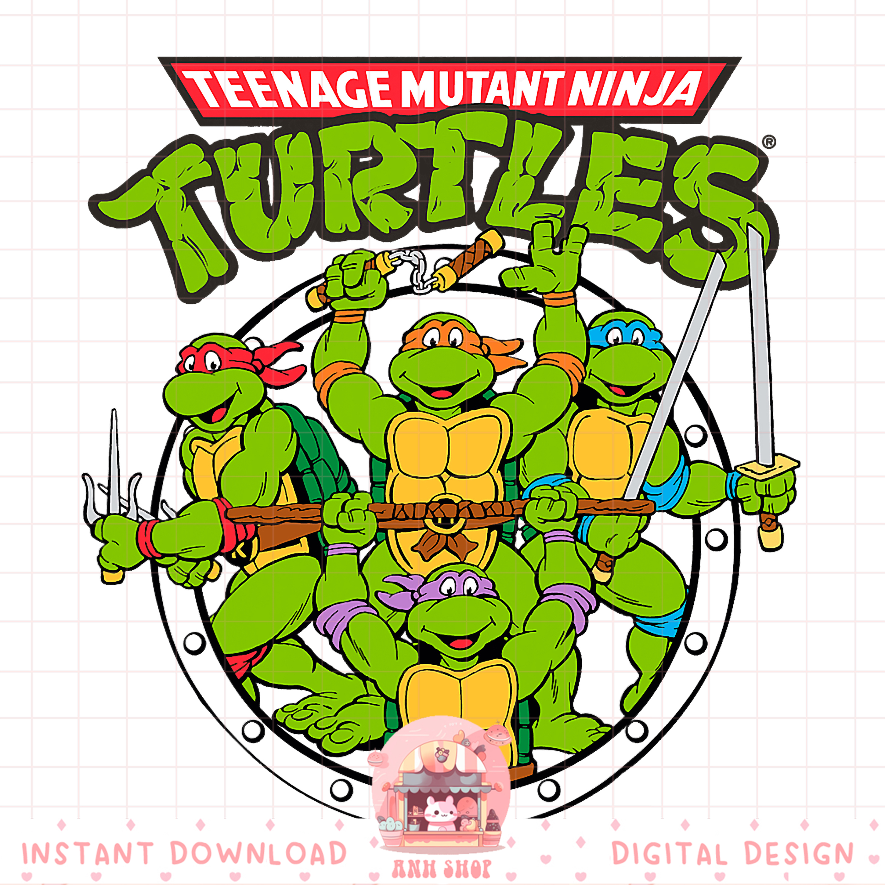 Teenage Mutant Ninja Turtles Group Action Stance png, digita | Inspire ...