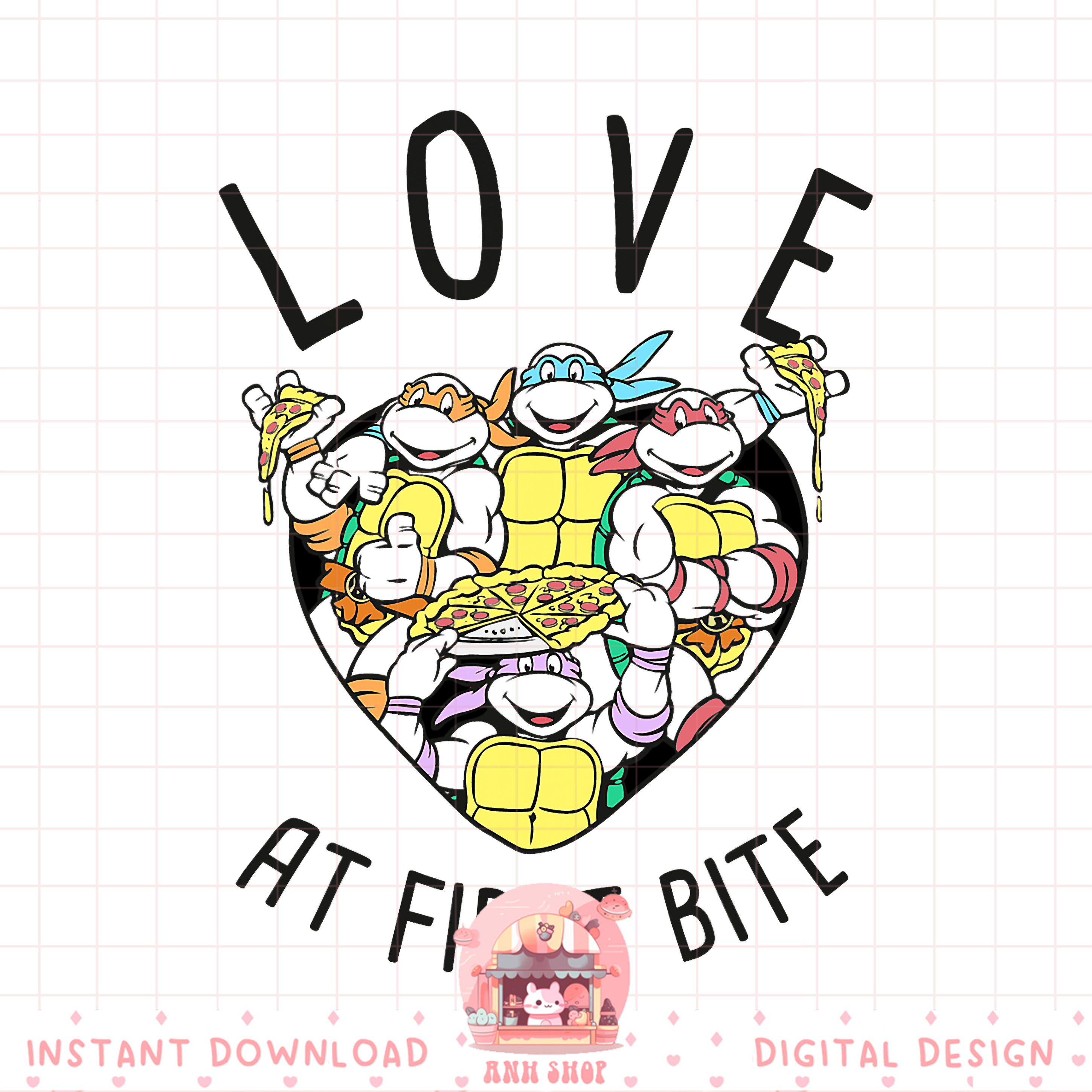 Teenage Mutant Ninja Turtles Love At First Bite png, digital | Inspire ...