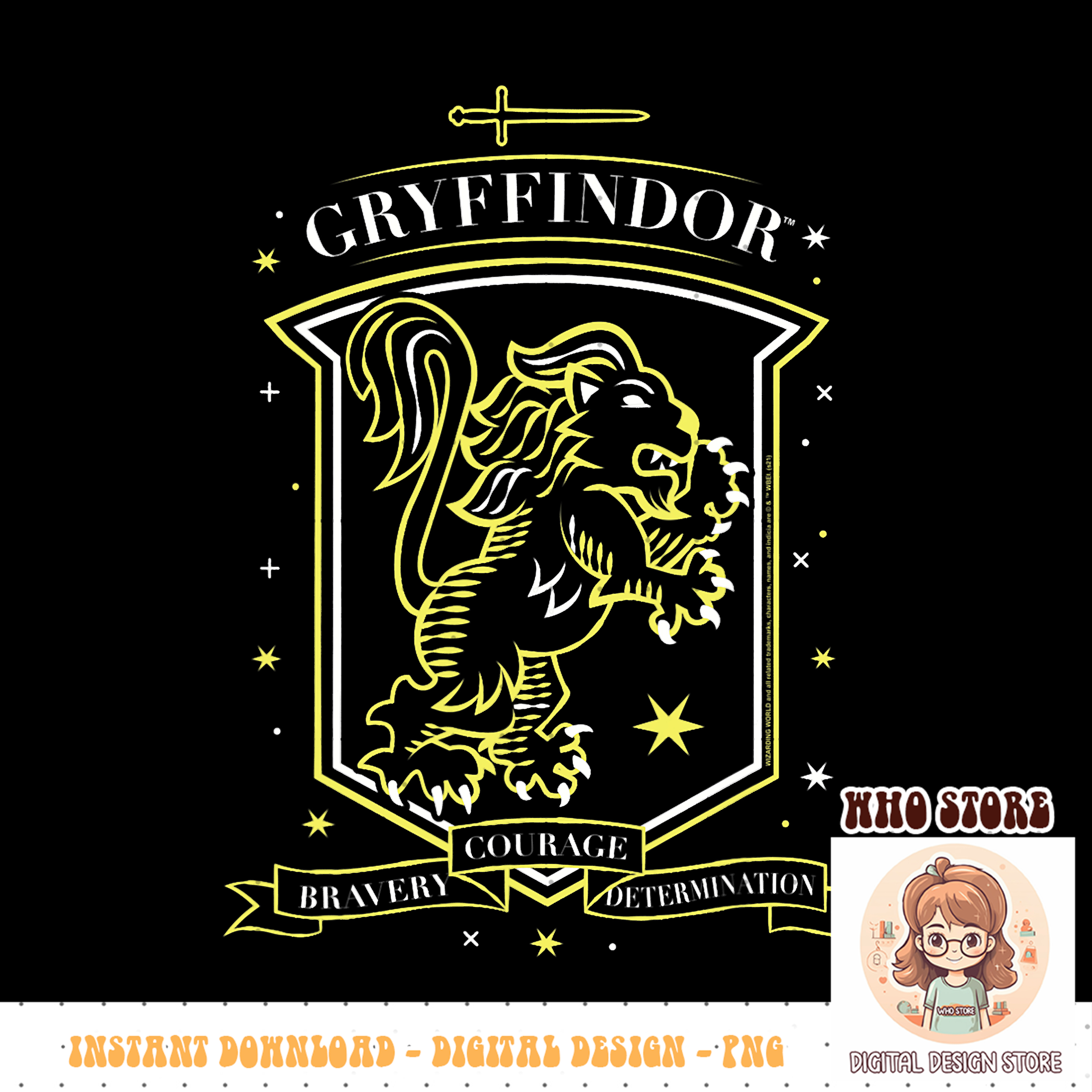 Harry Potter Hand Drawn Gryffindor Shield PNG Download | Inspire Uplift