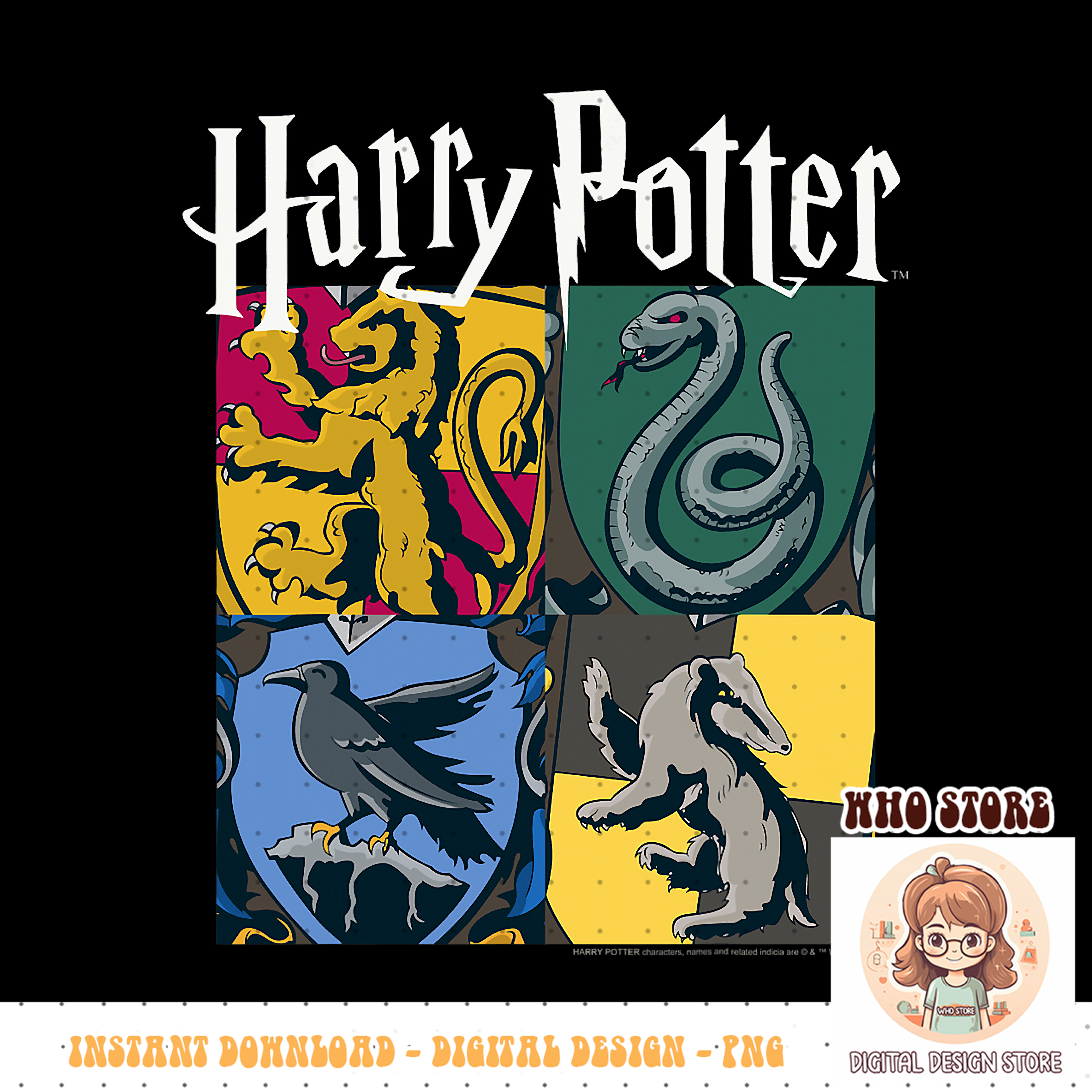 Harry Potter House Crests Panels PNG Download | Inspire Uplift