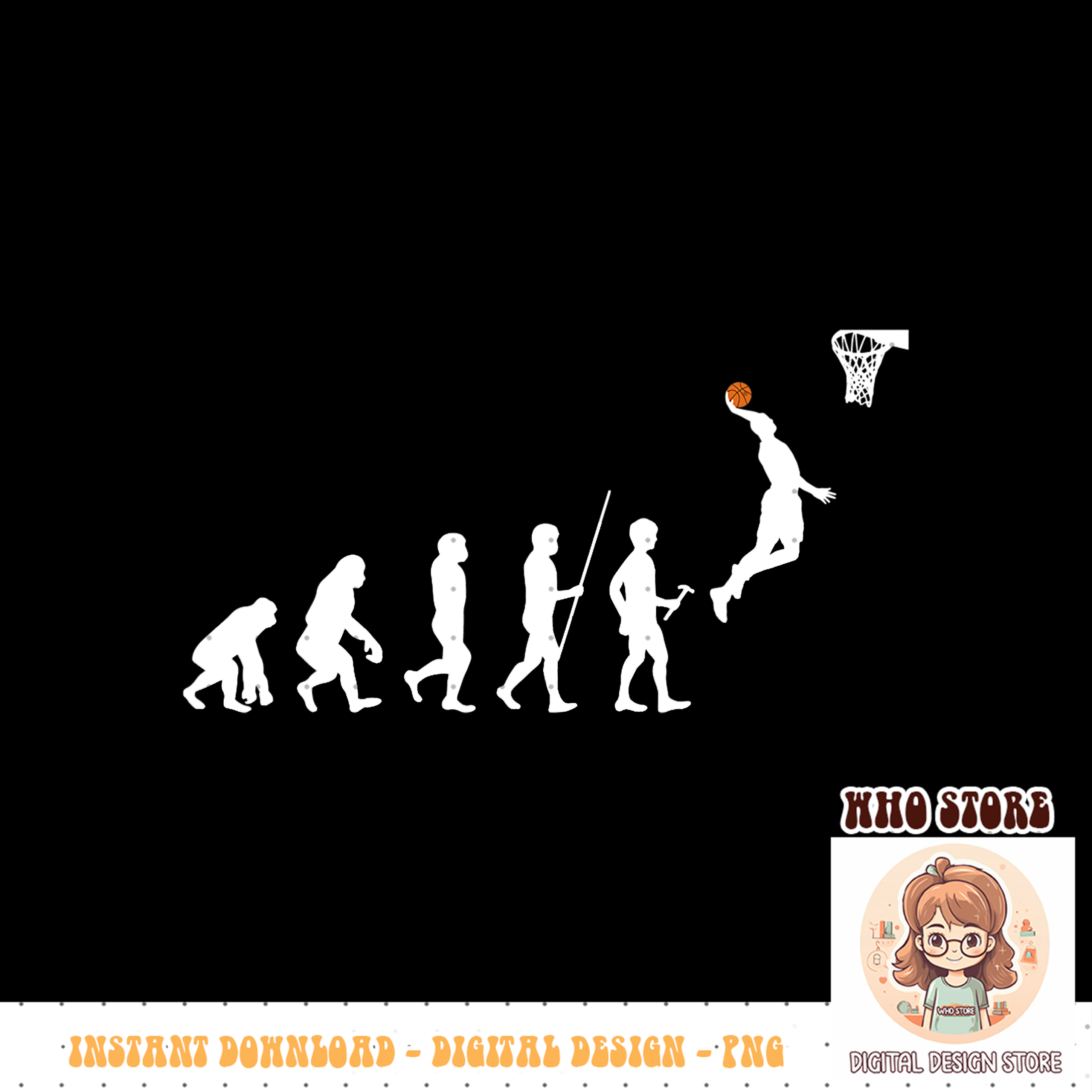 Human Evolution Basketball PNG sublimation copy | Inspire Uplift