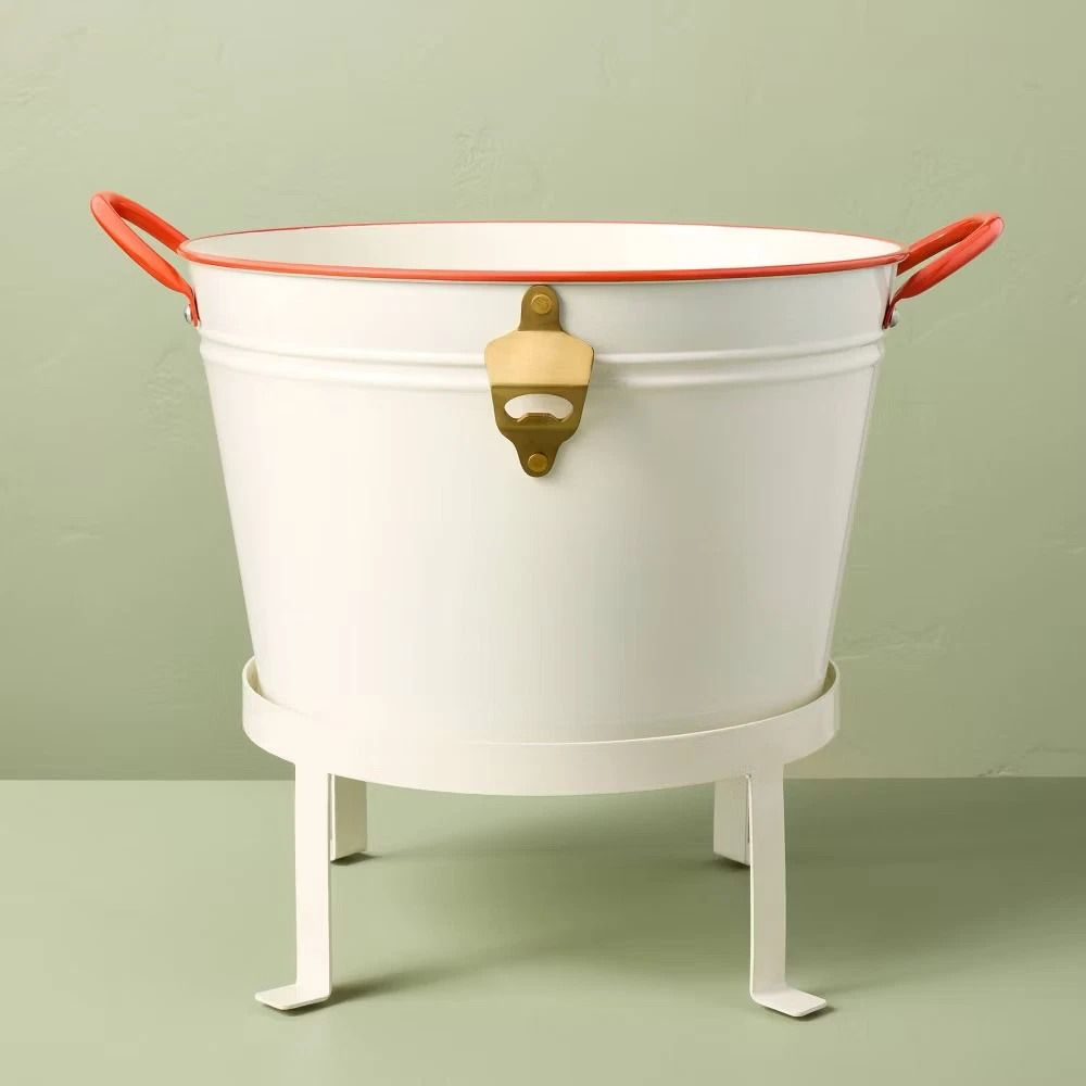Beverage Tub Stand Cream, Steel, Hearth & Hand with Magnolia | Inspire ...