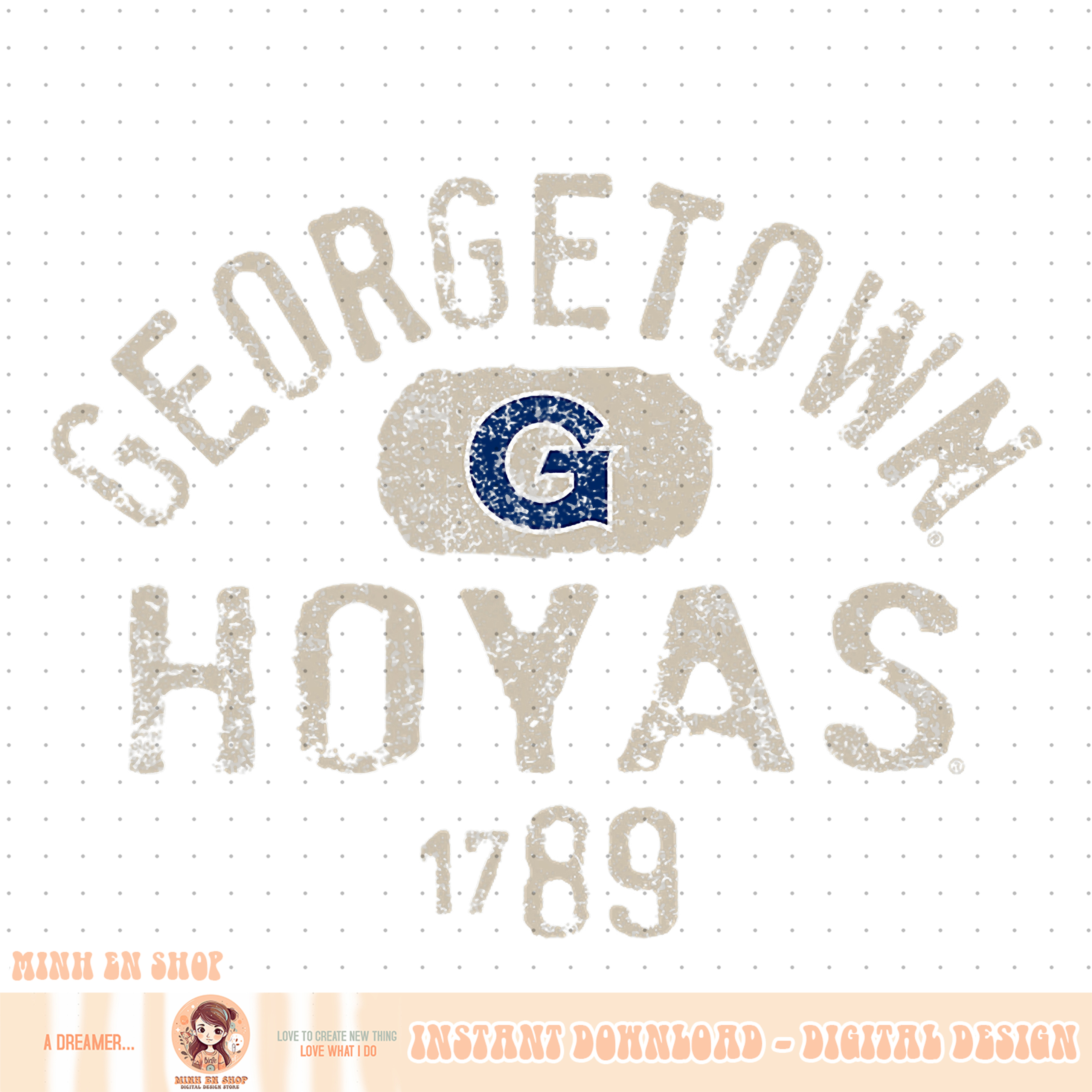 Georgetown Hoyas 1789 Vintage PNG Download | Inspire Uplift