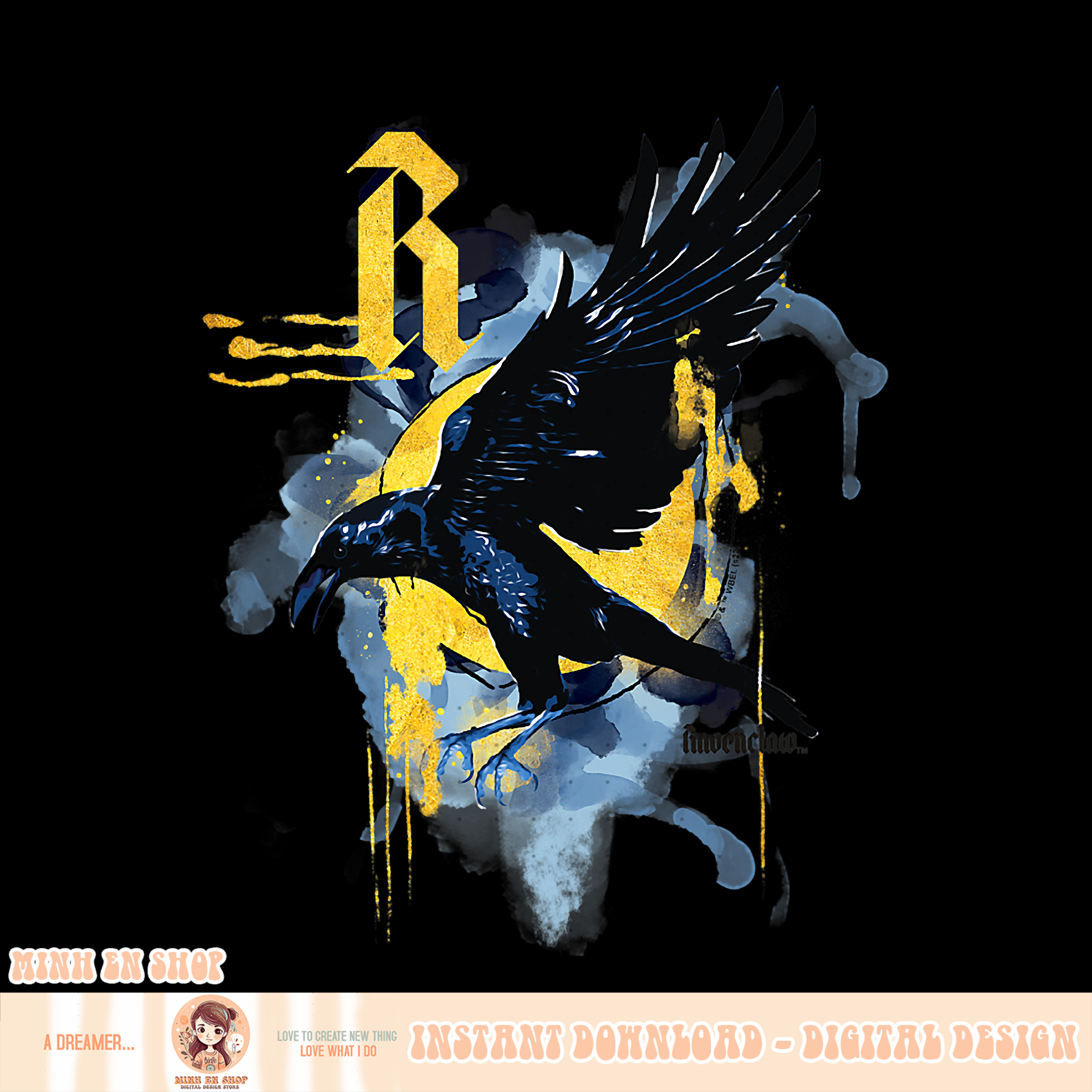 Harry Potter Deathly Hallows 2 Ravenclaw Paint Splatter Logo | Inspire ...