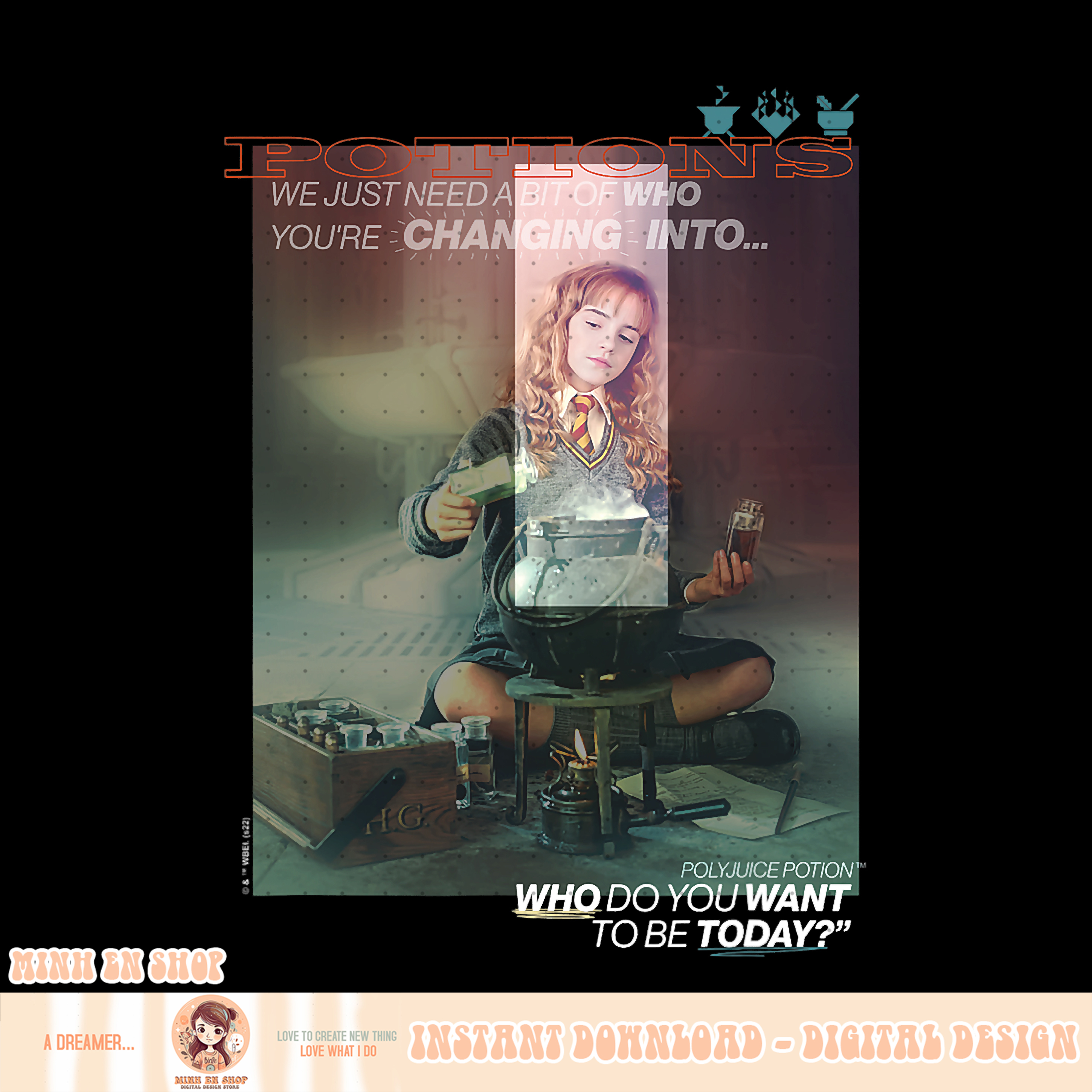 Harry Potter Deathly Hallows 2 Hermione Potions Poster PNG D | Inspire ...