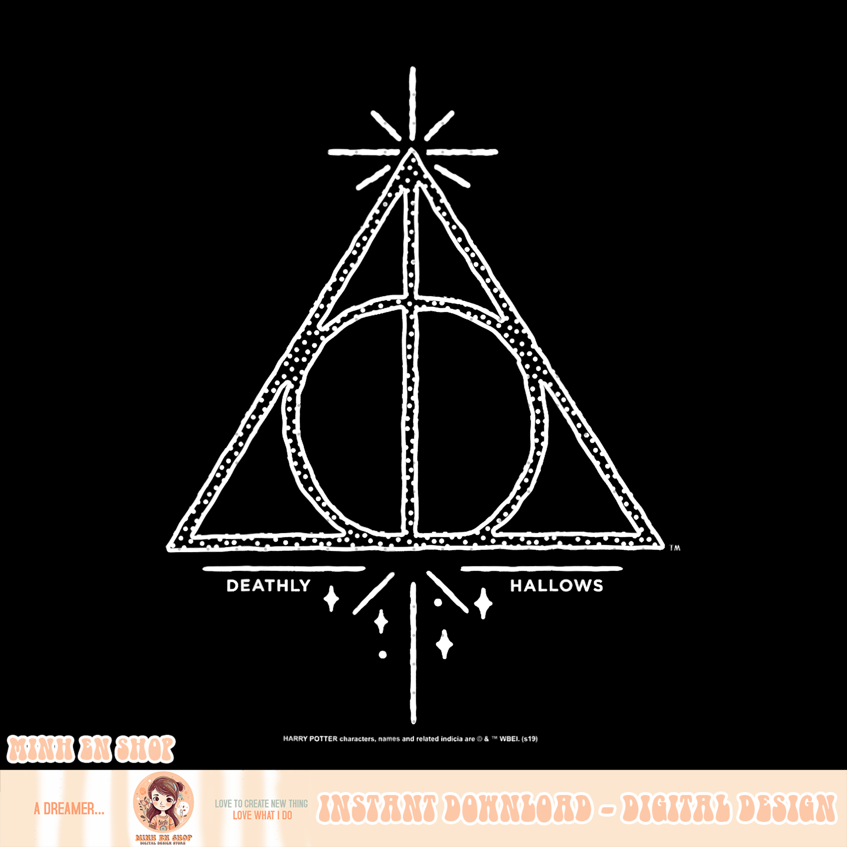 Harry Potter Deathly Hallows Symbol Line Art PNG Download | Inspire Uplift