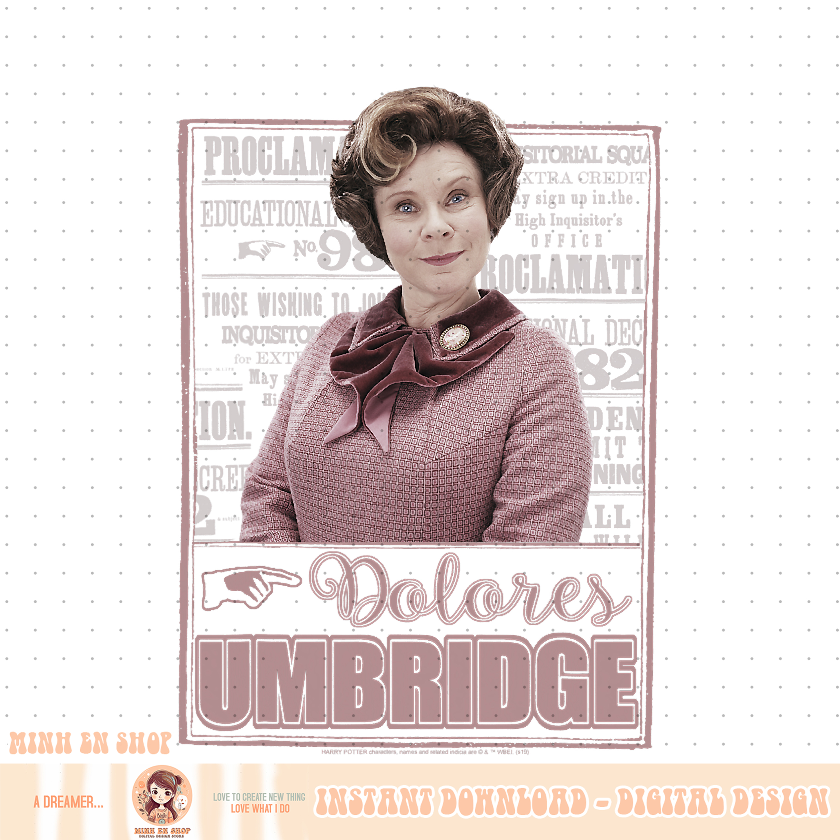 Harry Potter Dolores Umbridge Proclamation Portrait PNG Down | Inspire ...