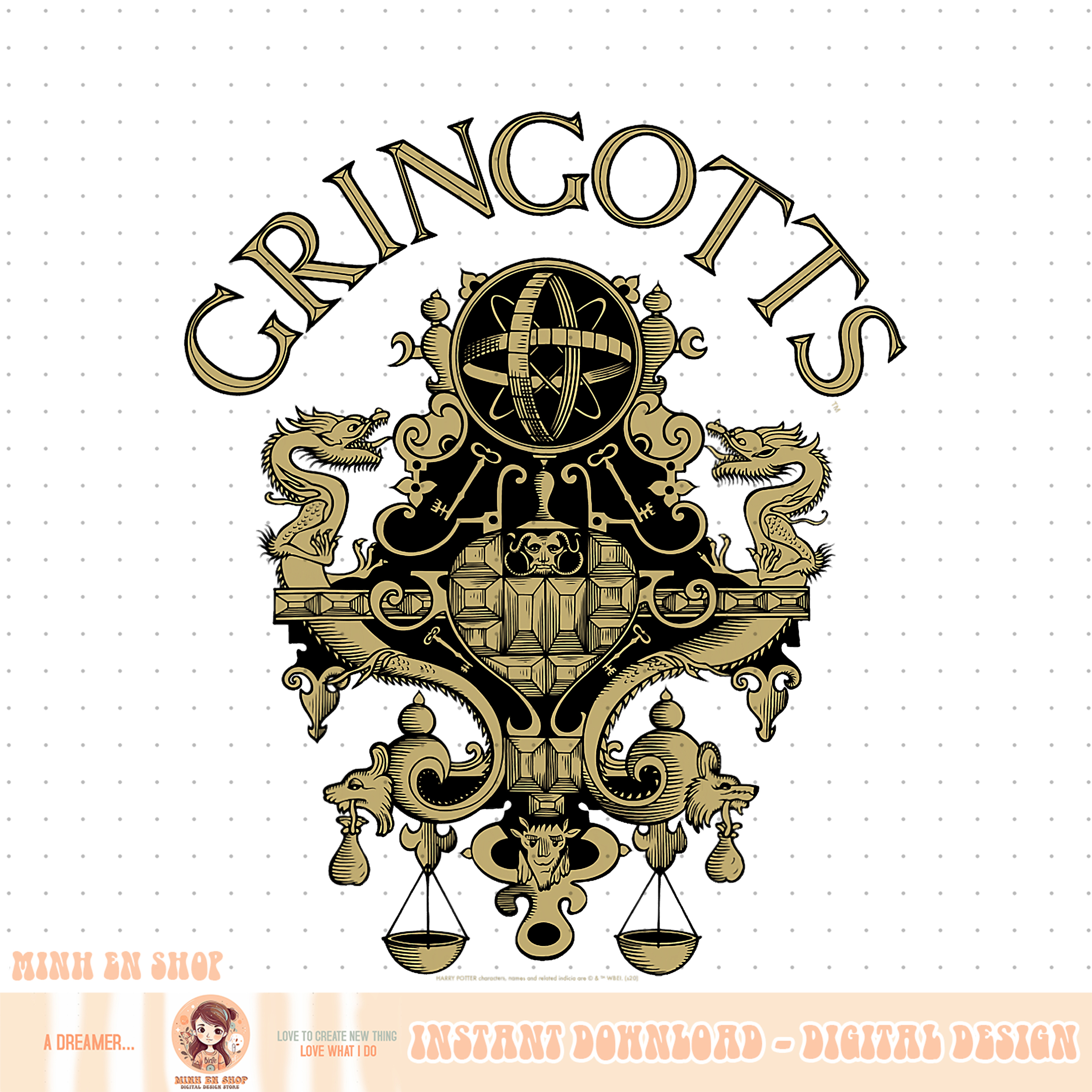 Harry Potter Gringotts Logo PNG Download | Inspire Uplift