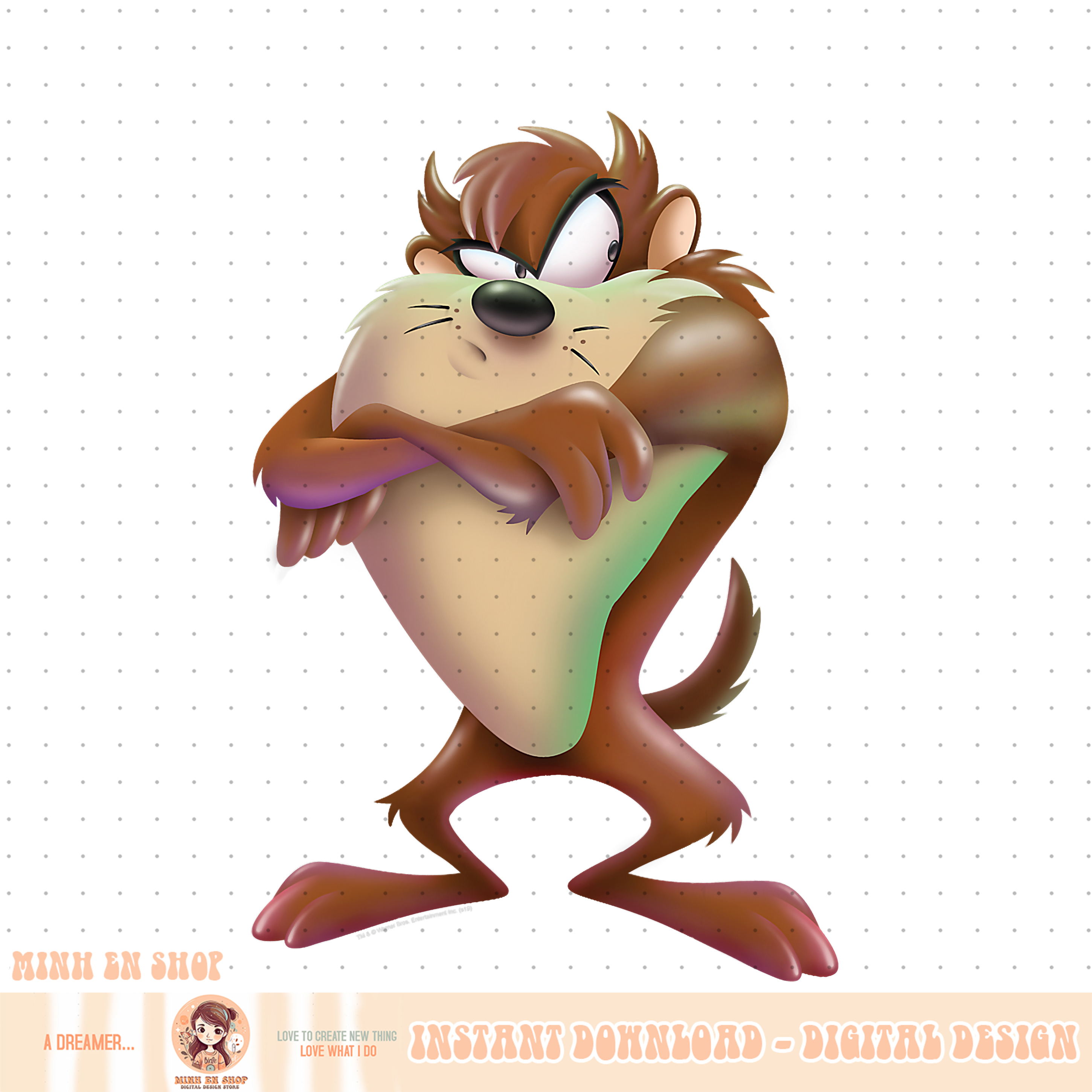 Looney Tunes Tazmanian Devil Airbrushed PNG Download | Inspire Uplift