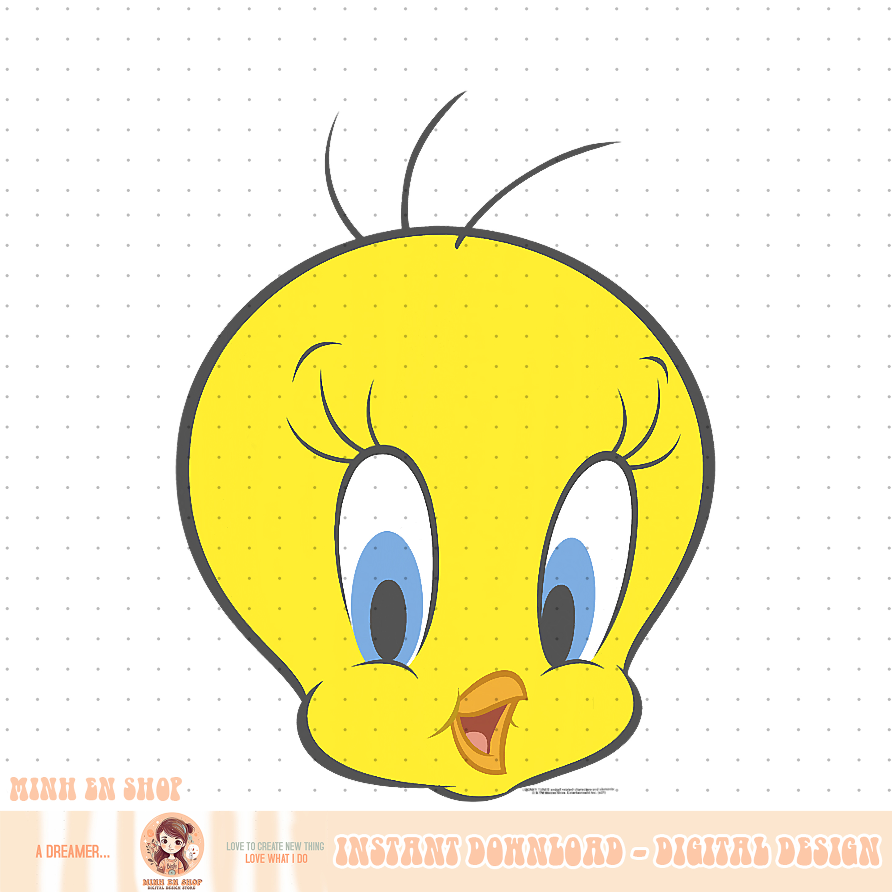 Looney Tunes Tweety Bird Big Face Smile PNG Download | Inspire Uplift