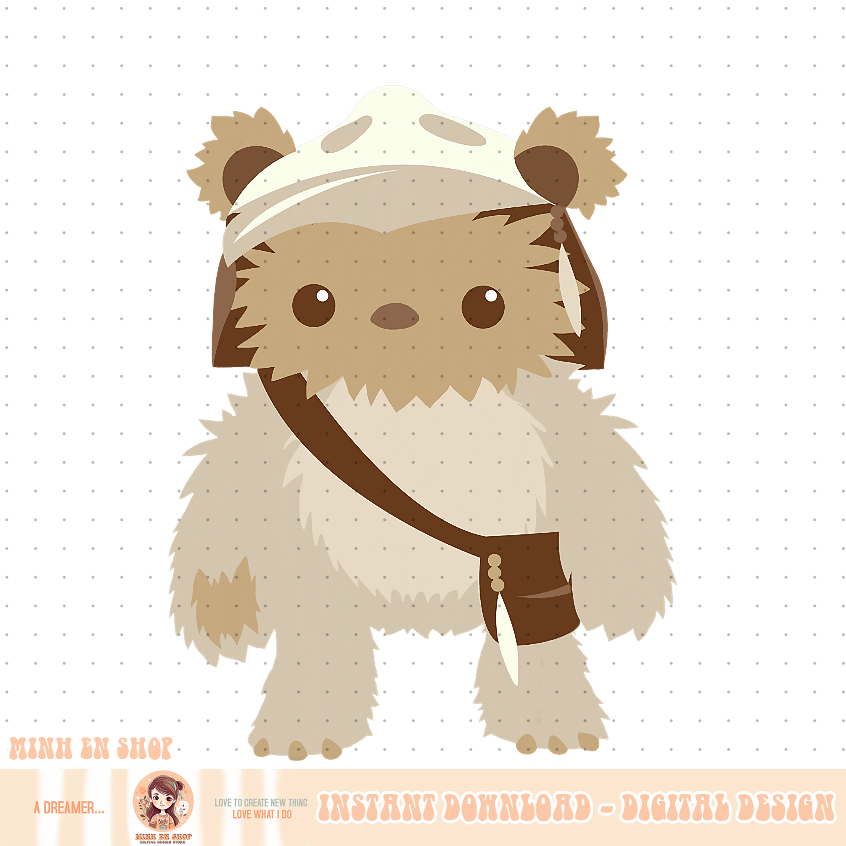 Star Wars Lumat Ewok Cute Cartoon Warrior Graphic PNG Downlo | Inspire ...