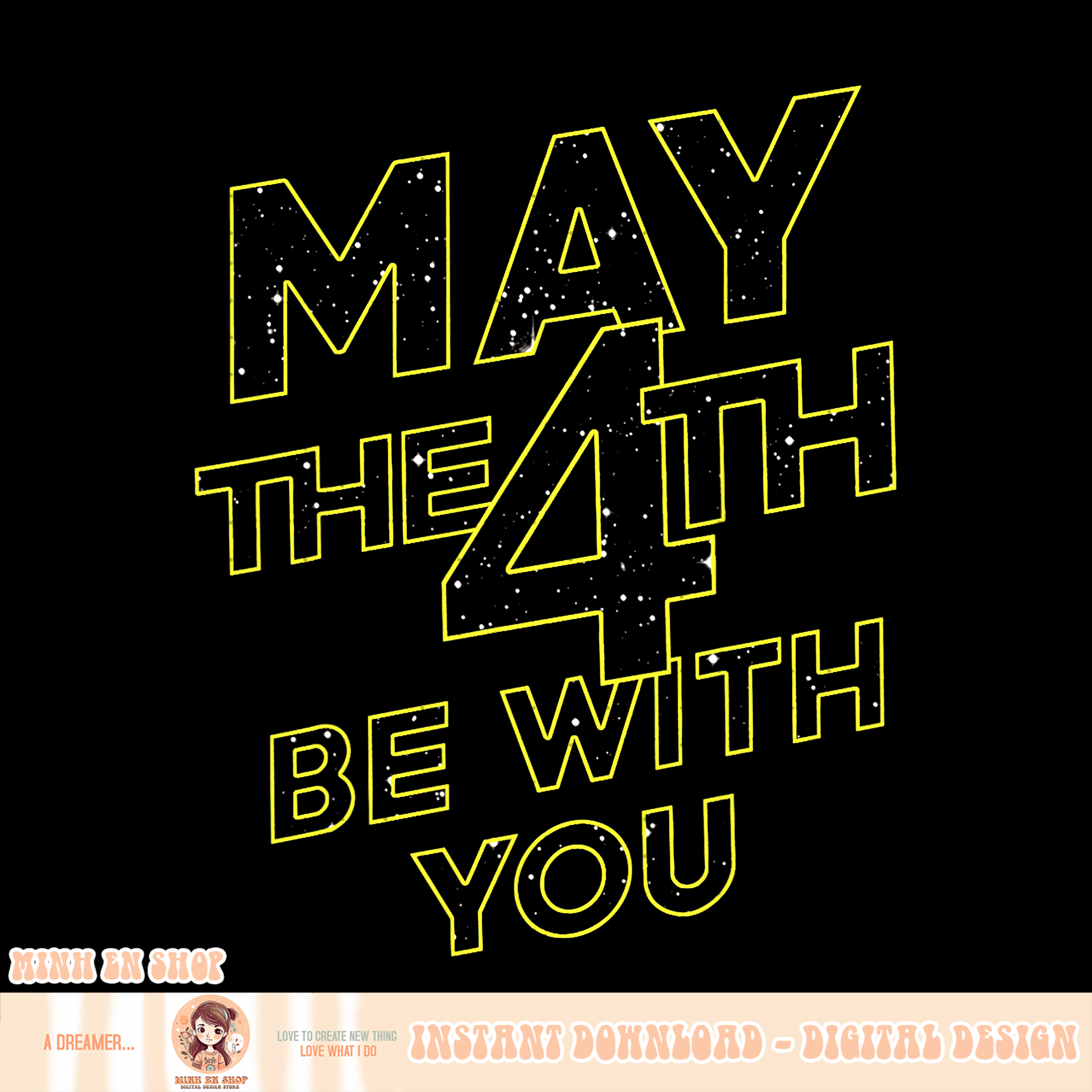 Star Wars May The 4th Be With You Galaxy Fill Text PNG Downl - Inspire ...