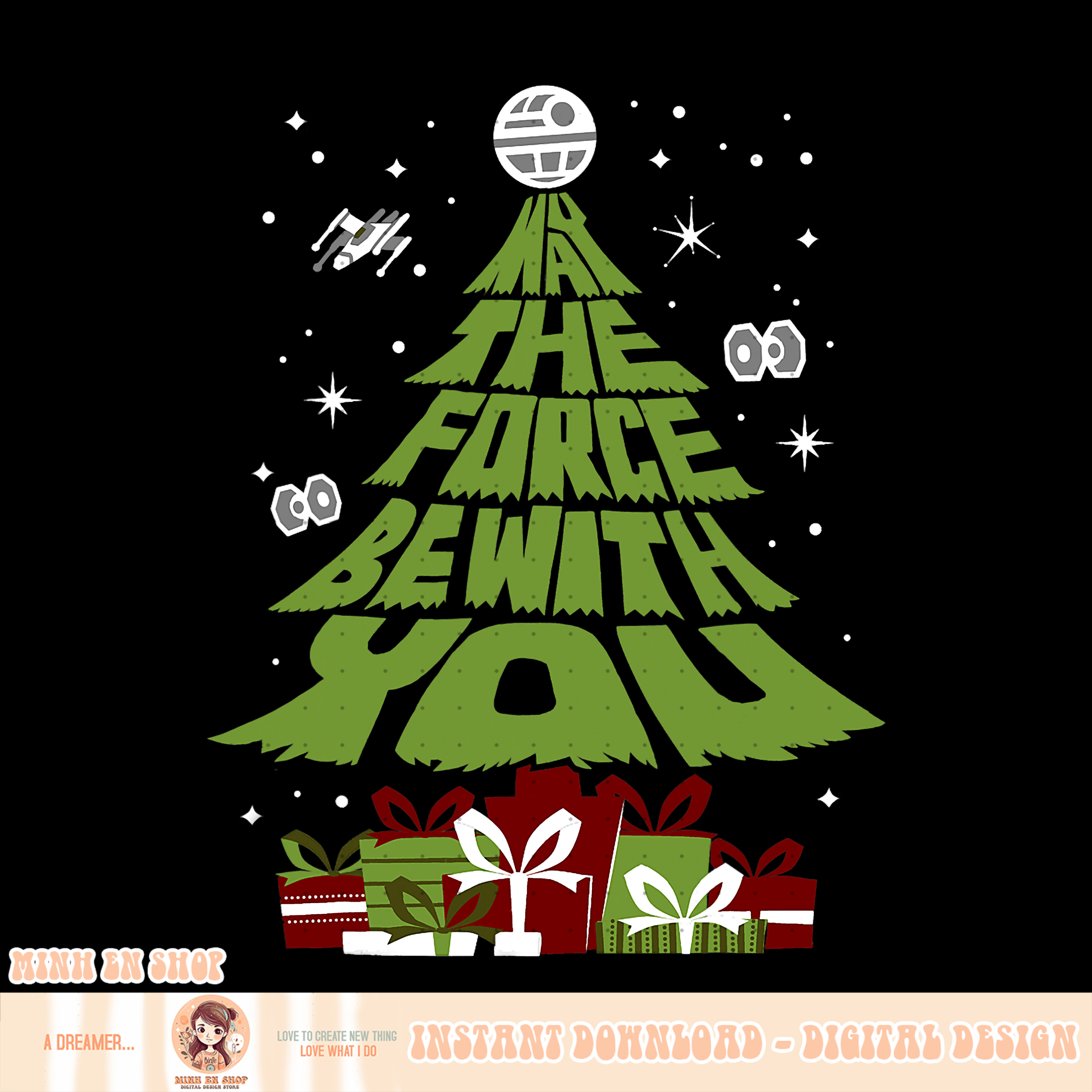 Star Wars May The Force Be With You Christmas Tree PNG Downl | Inspire ...
