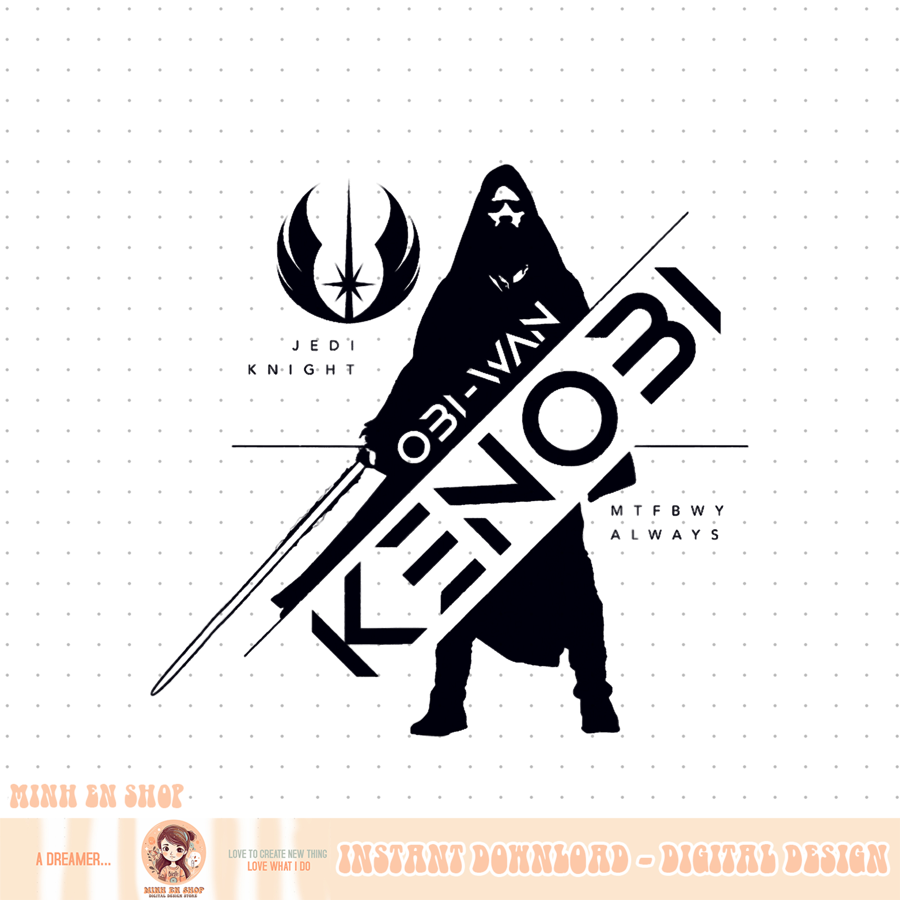Star Wars Obi Wan Kenobi Jedi Order Emblem Silhouette PNG Do | Inspire ...