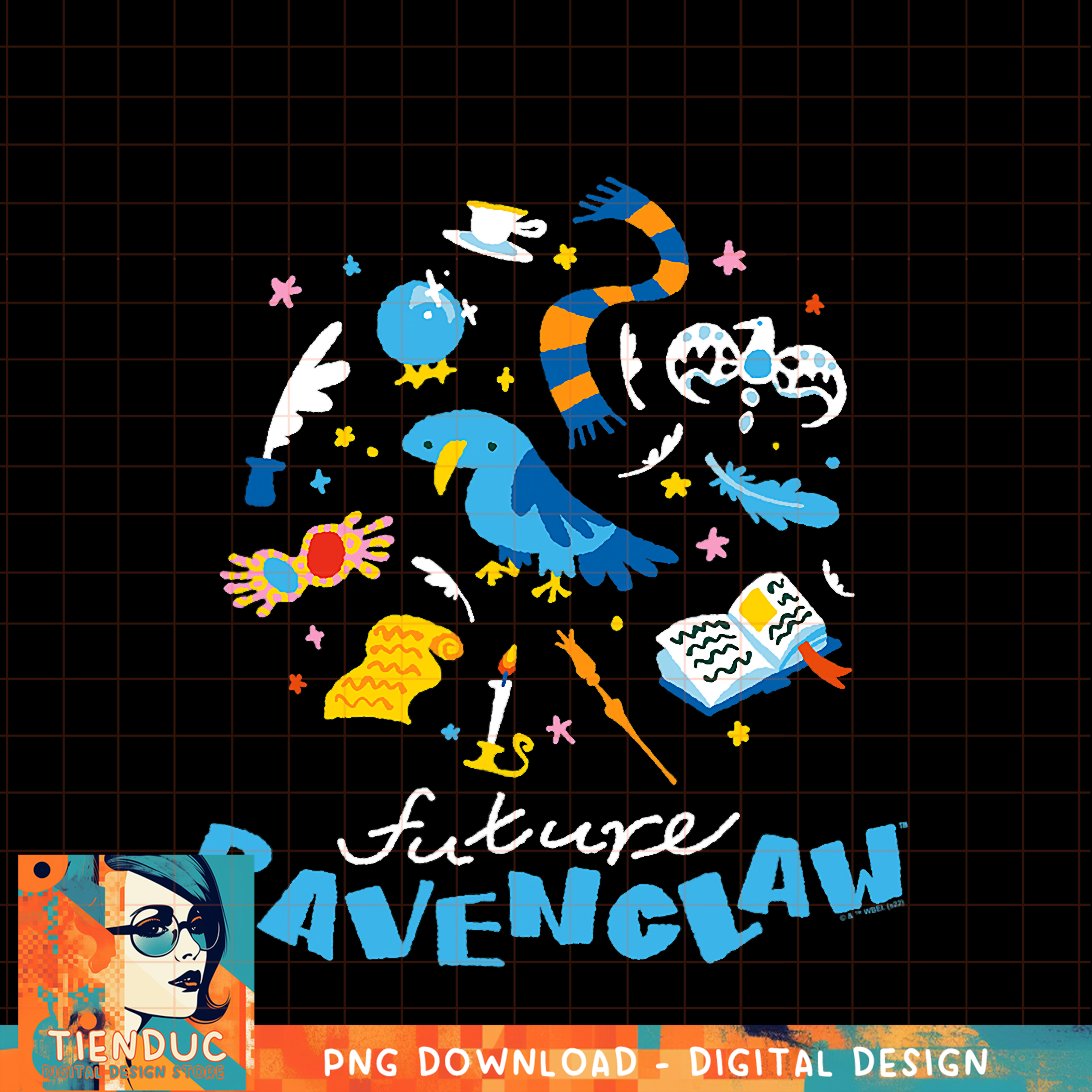 Harry Potter Deathly Hallows 2 Future Ravenclaw Doodle PNG D | Inspire ...