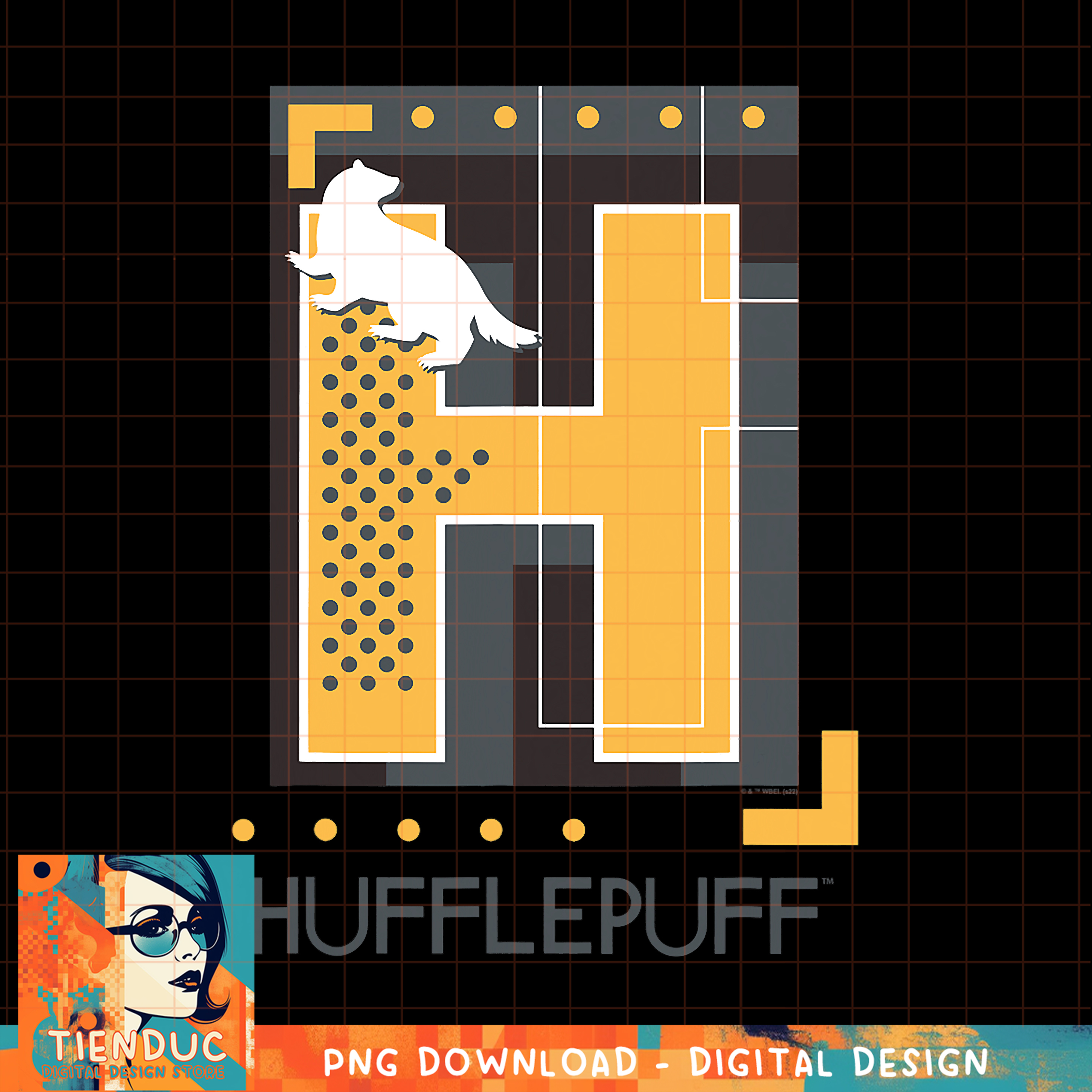 Harry Potter Deathly Hallows 2 Hufflepuff Big H Poster PNG D | Inspire ...