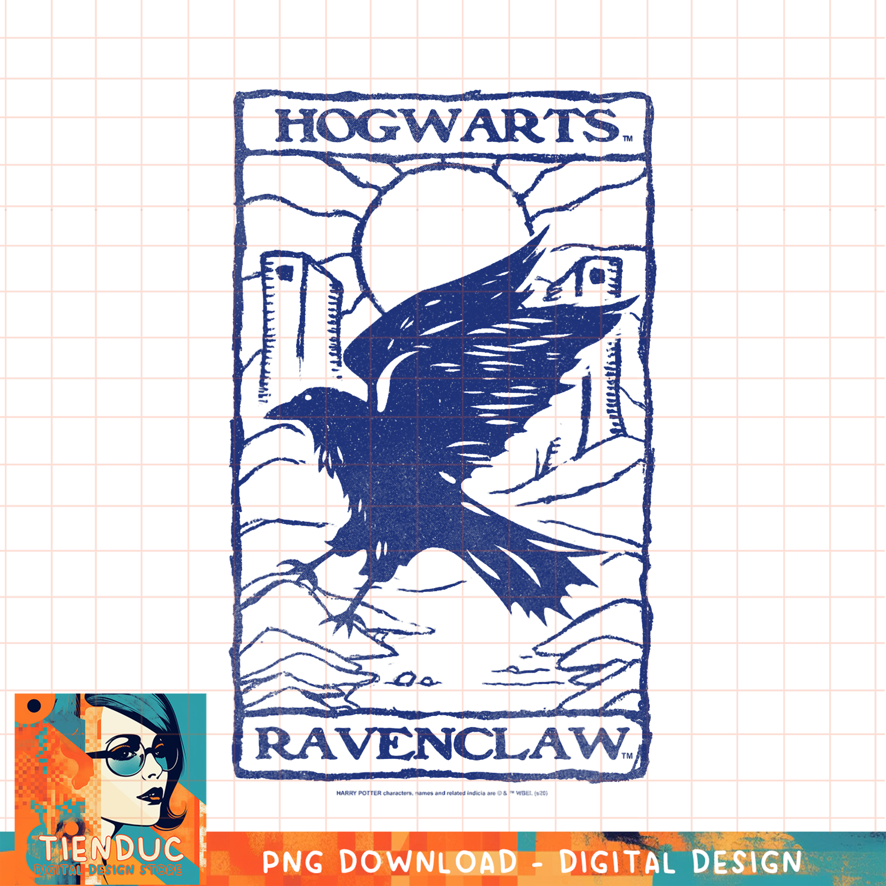Harry Potter Ravenclaw Vintage Poster PNG Download | Inspire Uplift