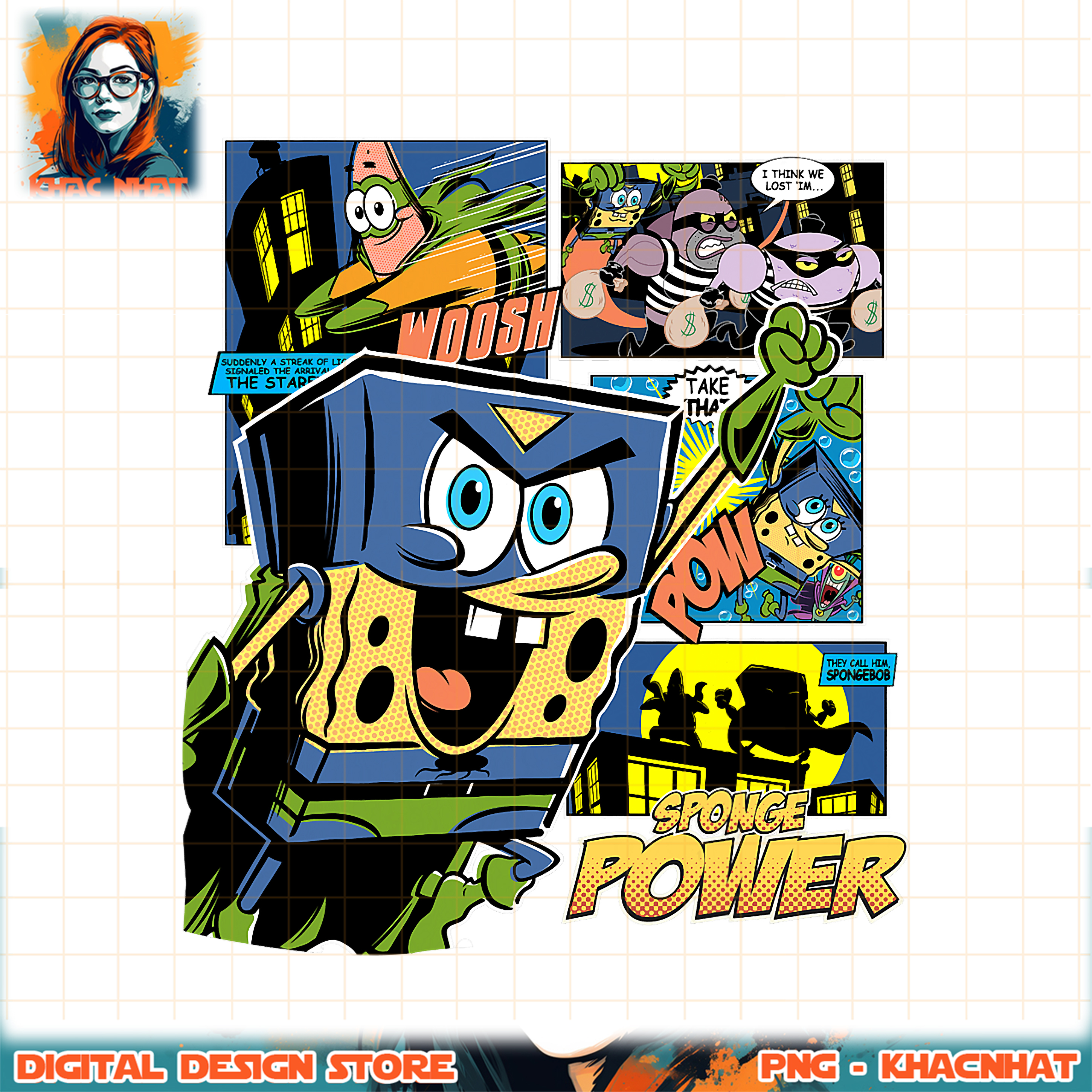 Sponge Power SpongeBob SquarePants png, digital download, in - Inspire ...