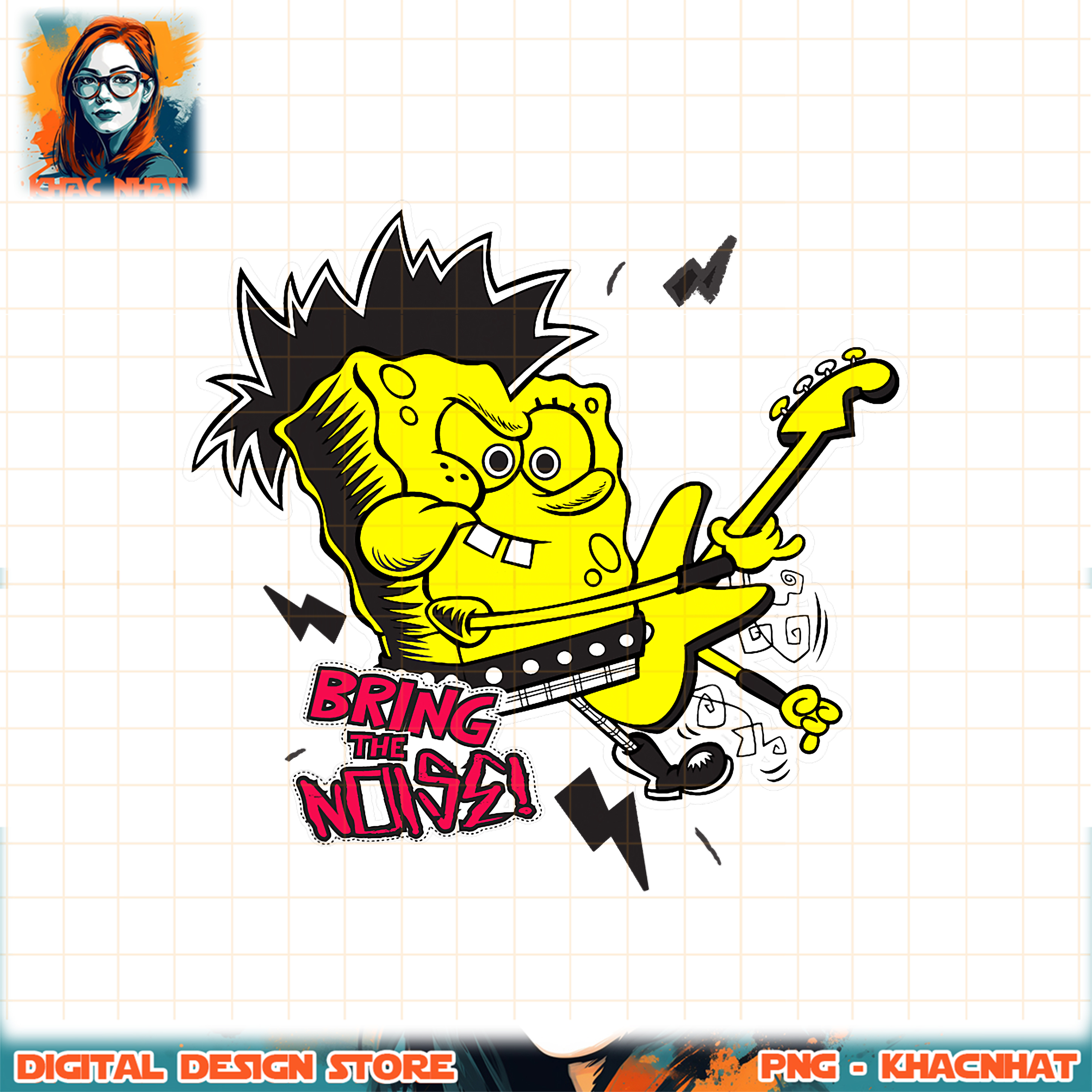 Spongebob SquarePants Bring The Music Rocker png, digital do | Inspire ...
