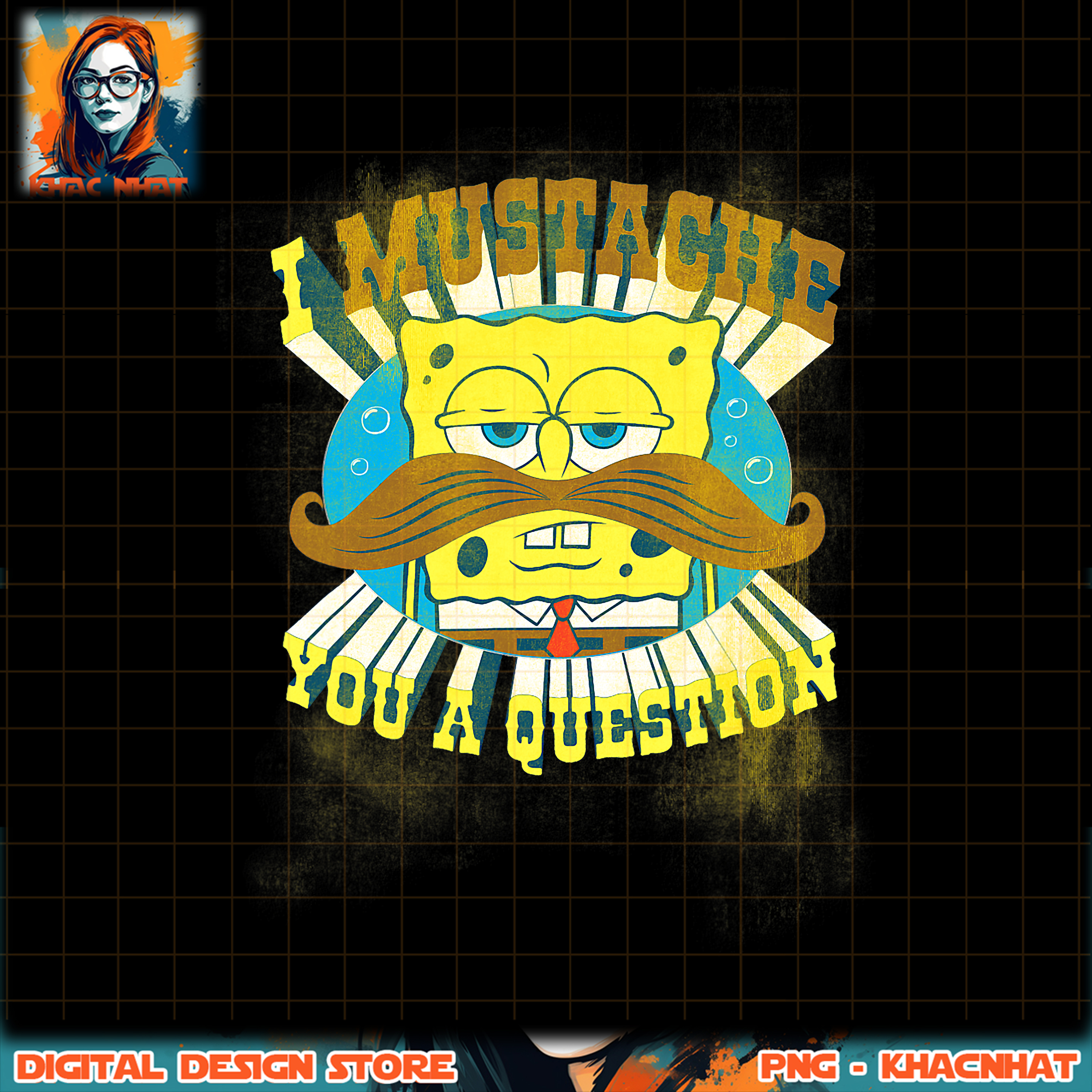 SpongeBob SquarePants I Mustache You A Question png, digital | Inspire ...