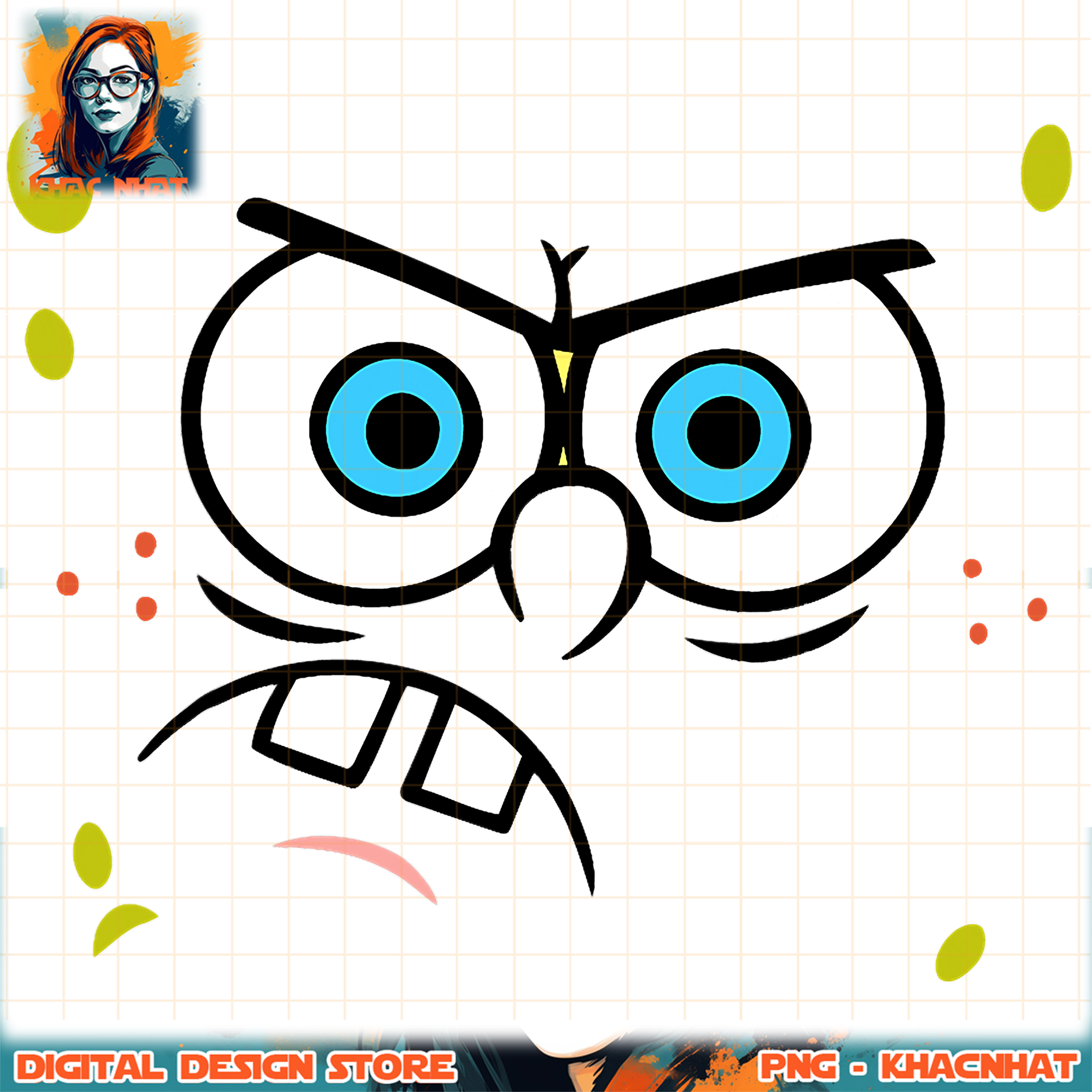 Spongebob Squarepants Large Angry Face png, digital download | Inspire ...