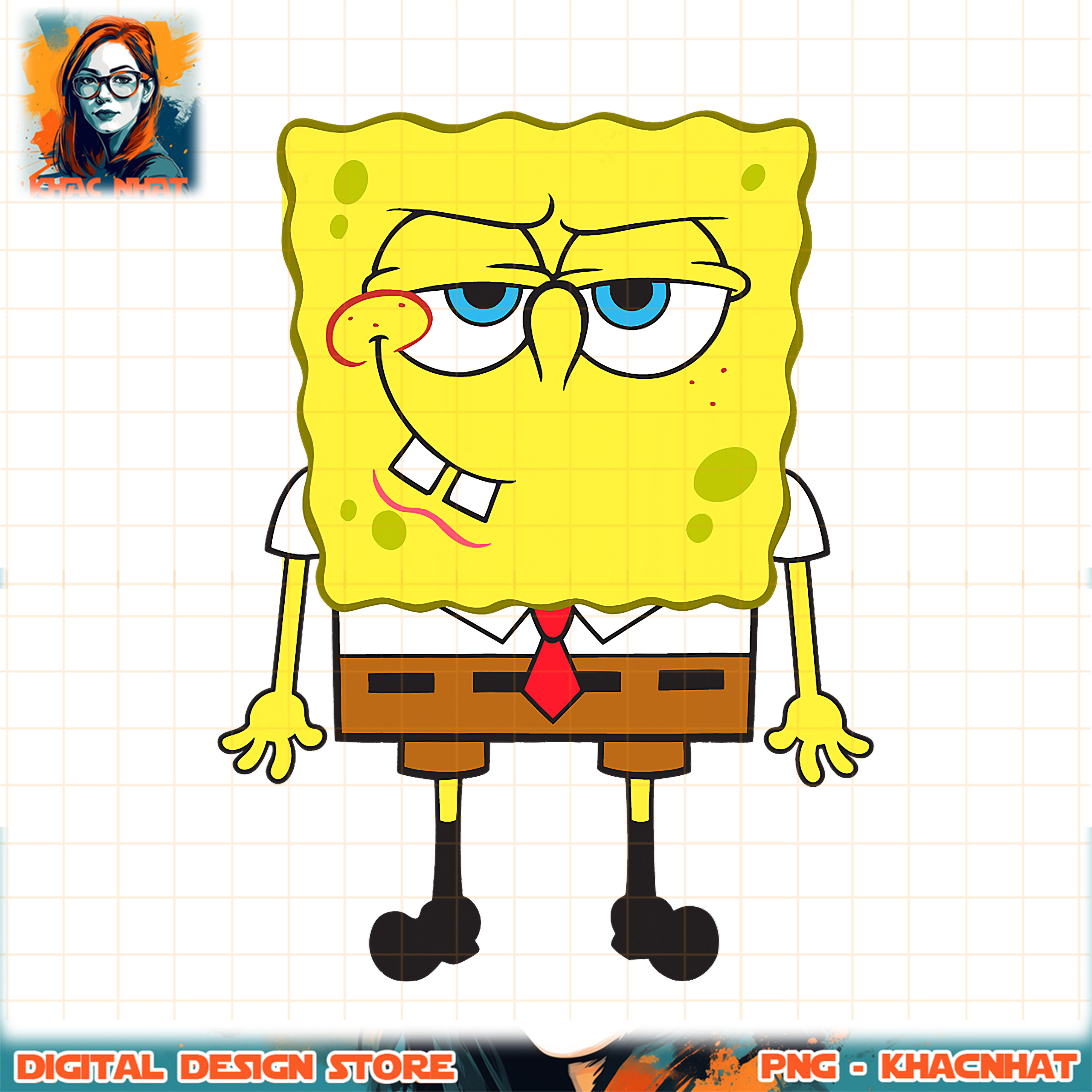 Spongebob SquarePants Large Character With Smirk png, digita | Inspire ...