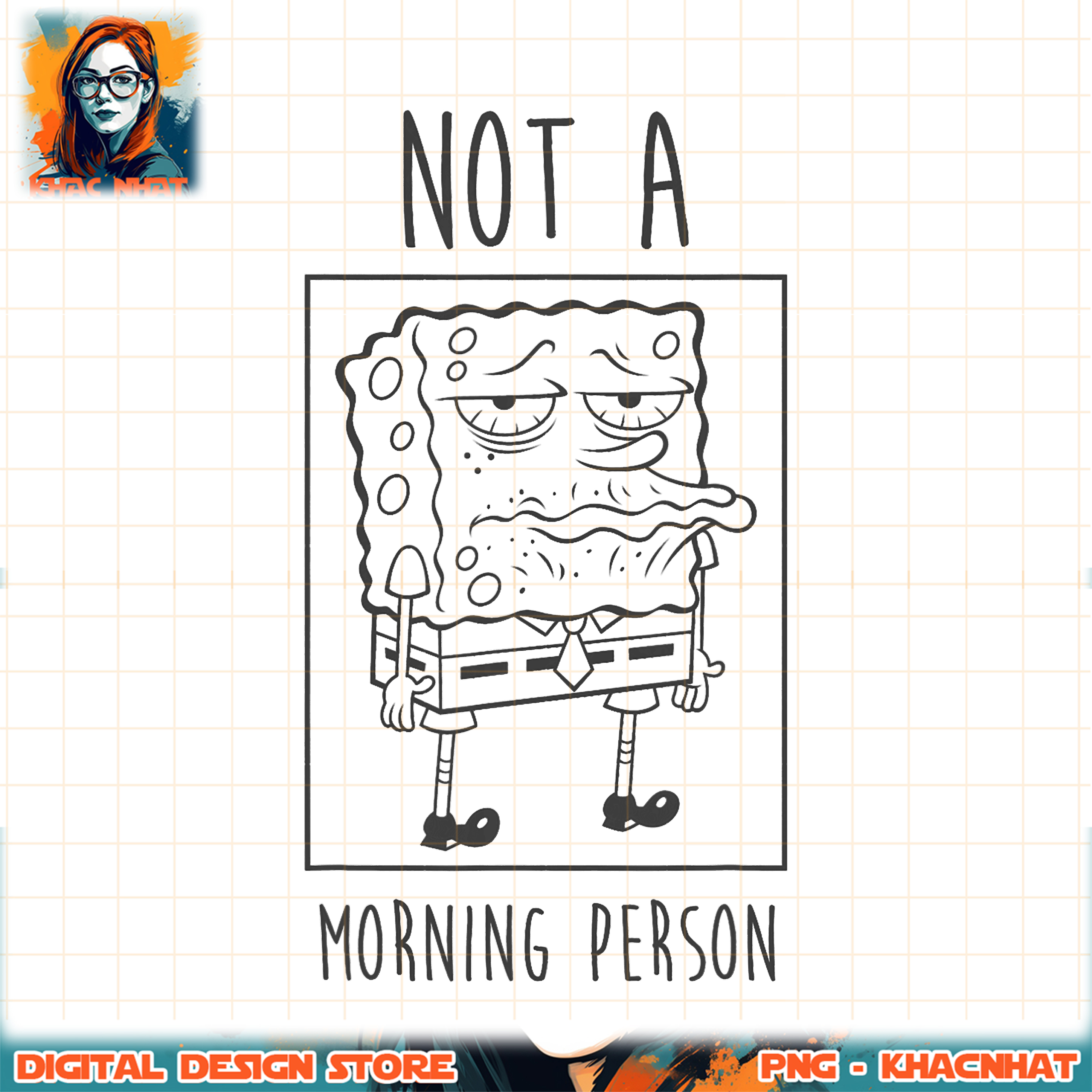 SpongeBob SquarePants Not A Morning Person png, digital down | Inspire ...
