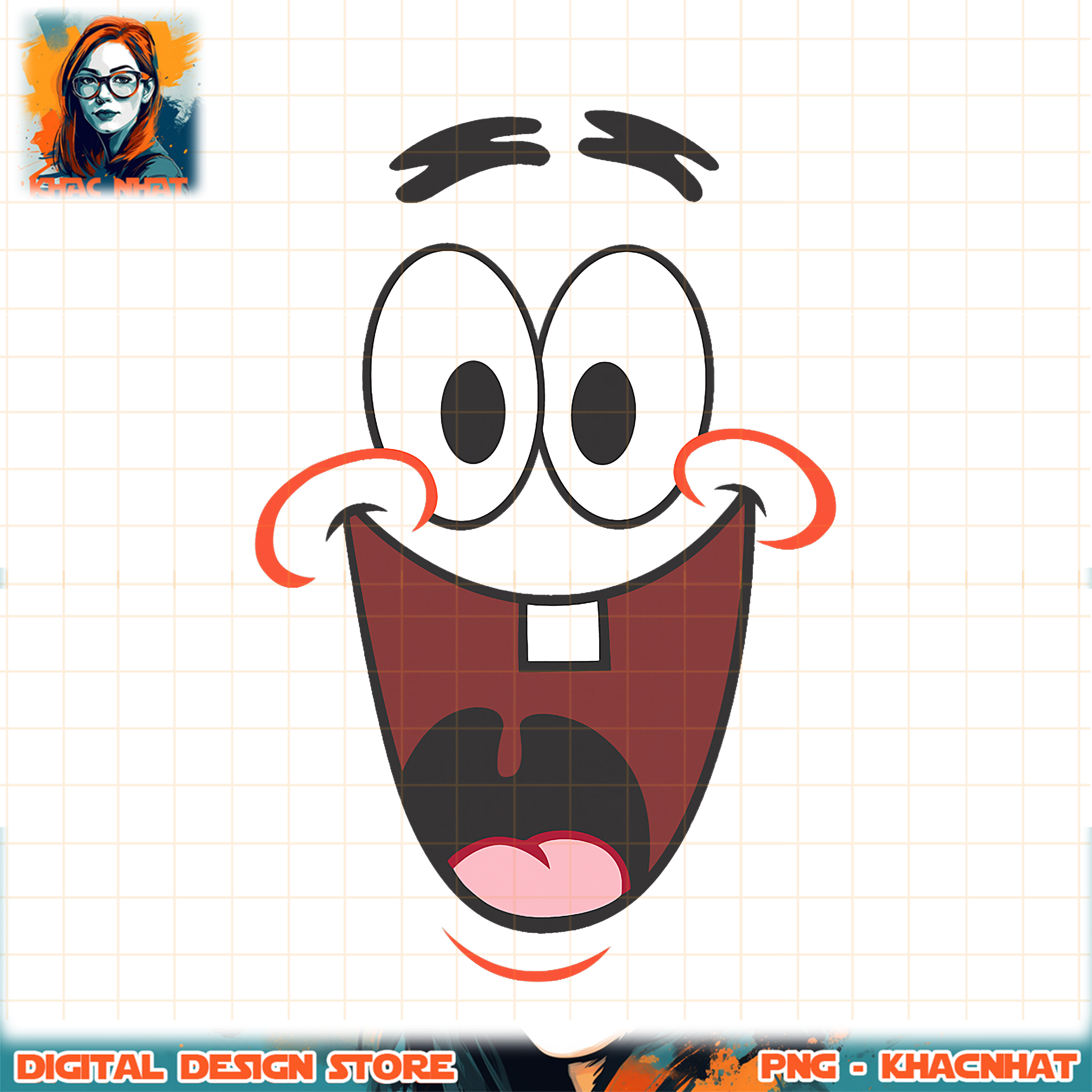 SpongeBob SquarePants Patrick Big Face Smile png, digital do | Inspire ...