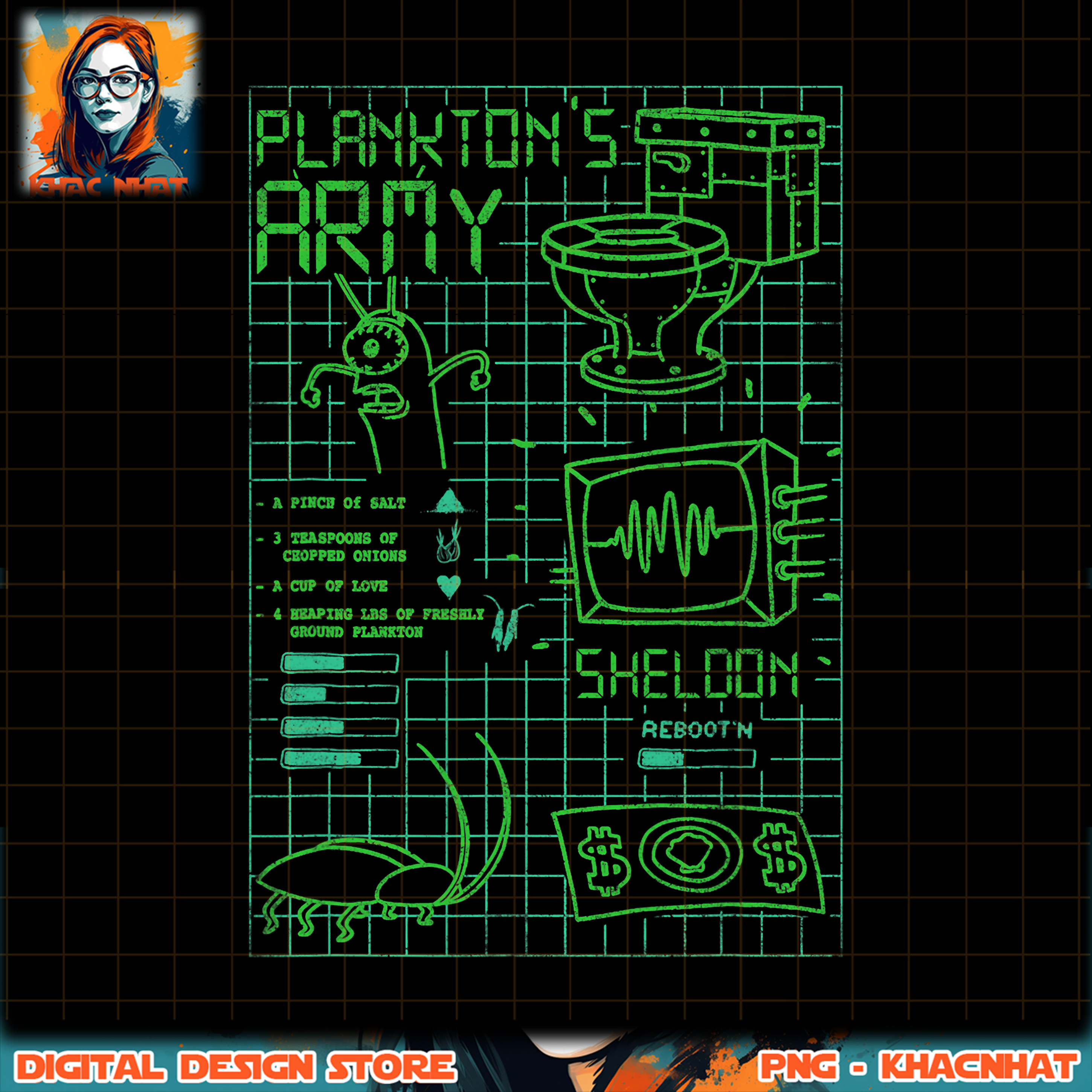 SpongeBob SquarePants Plankton_s Army Schematic png, digital | Inspire ...